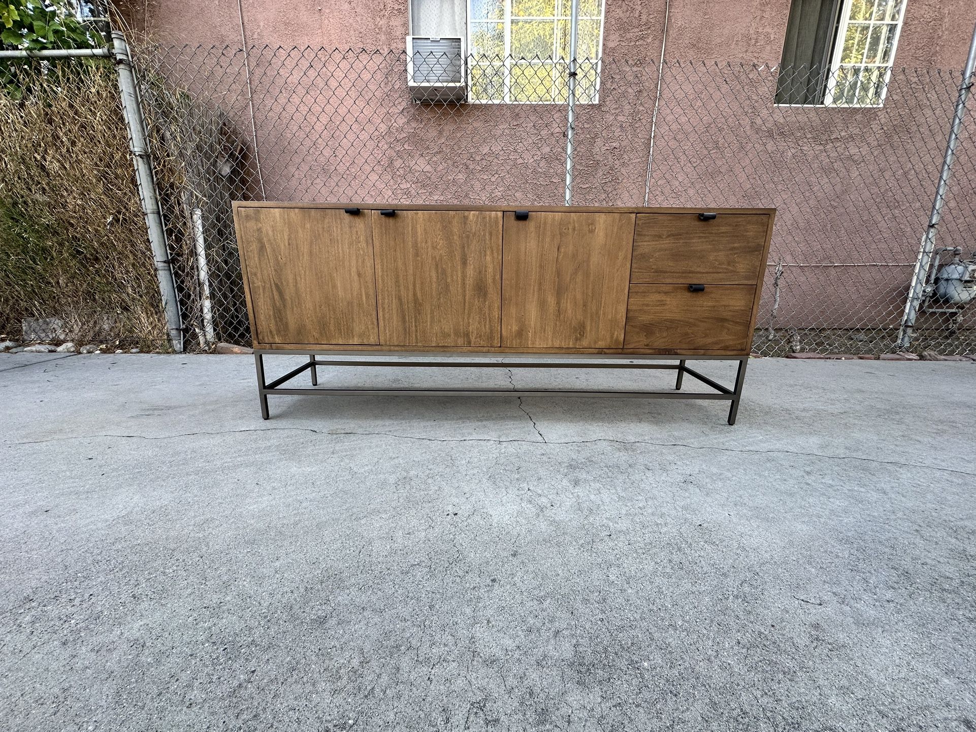 Pottery Barn Graham Mid Century Modern Media Console Entertainment ...