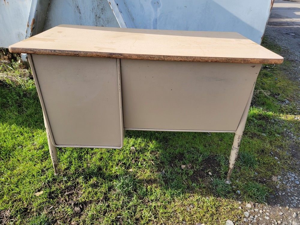Vintage Metal School Desk