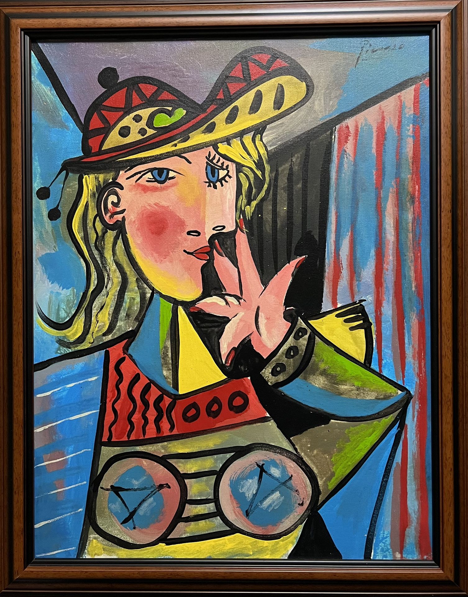 Large Pablo Picasso Monet Dalí Era Spanish cubism Oil On Canvas Antique ...