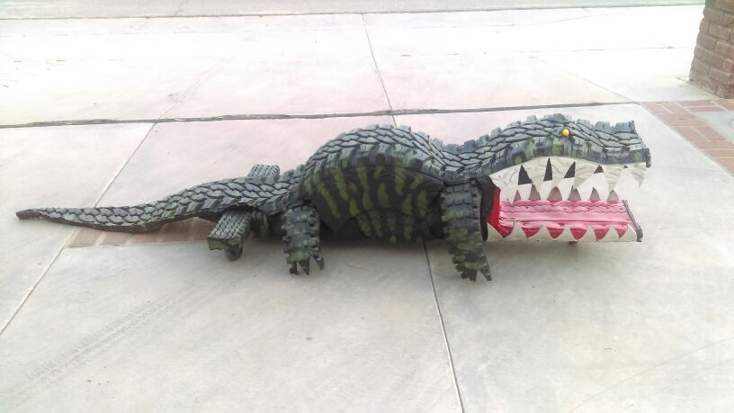 Alligator Made From Tires Mardi Gras At Universal Studios Orlando
