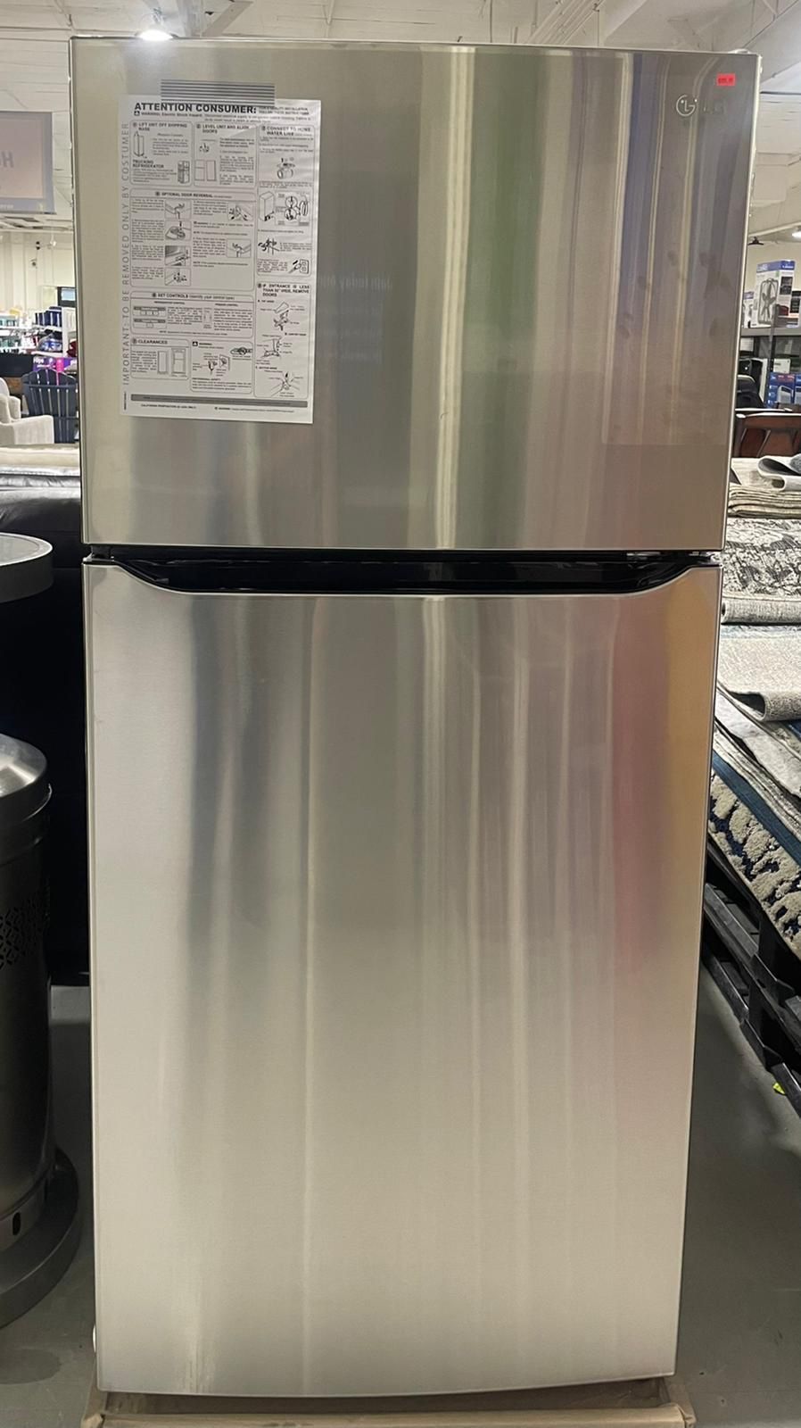 LG - 20.2 Cu. Ft. Top-Freezer Refrigerator - Stainless steel Model ...