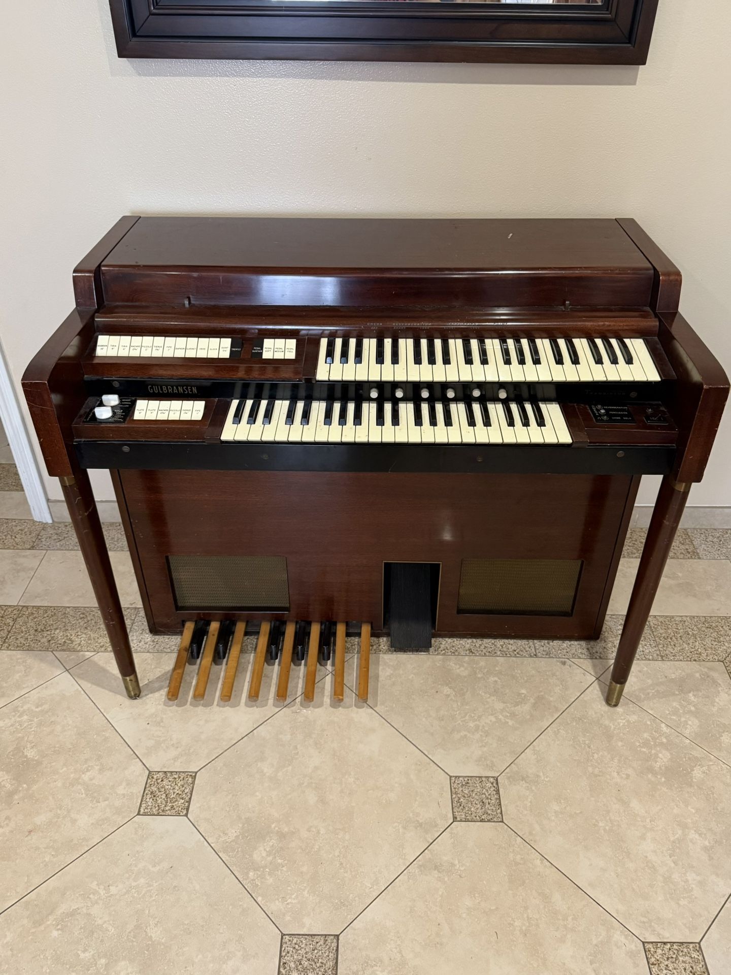 Vintage Gulbransen Transistor Electric Organ with Bass Pedals - Works ...