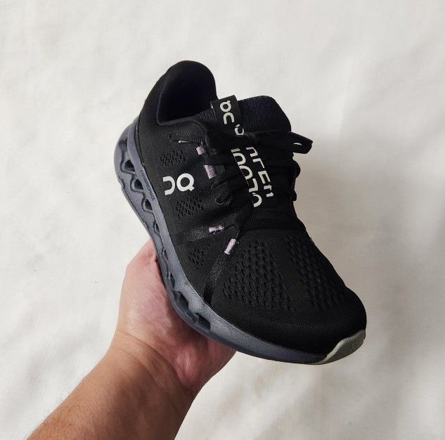 On Running Cloudsurfer Lace Up Mesh Running Shoe Black Womens SZ 7.5 ...