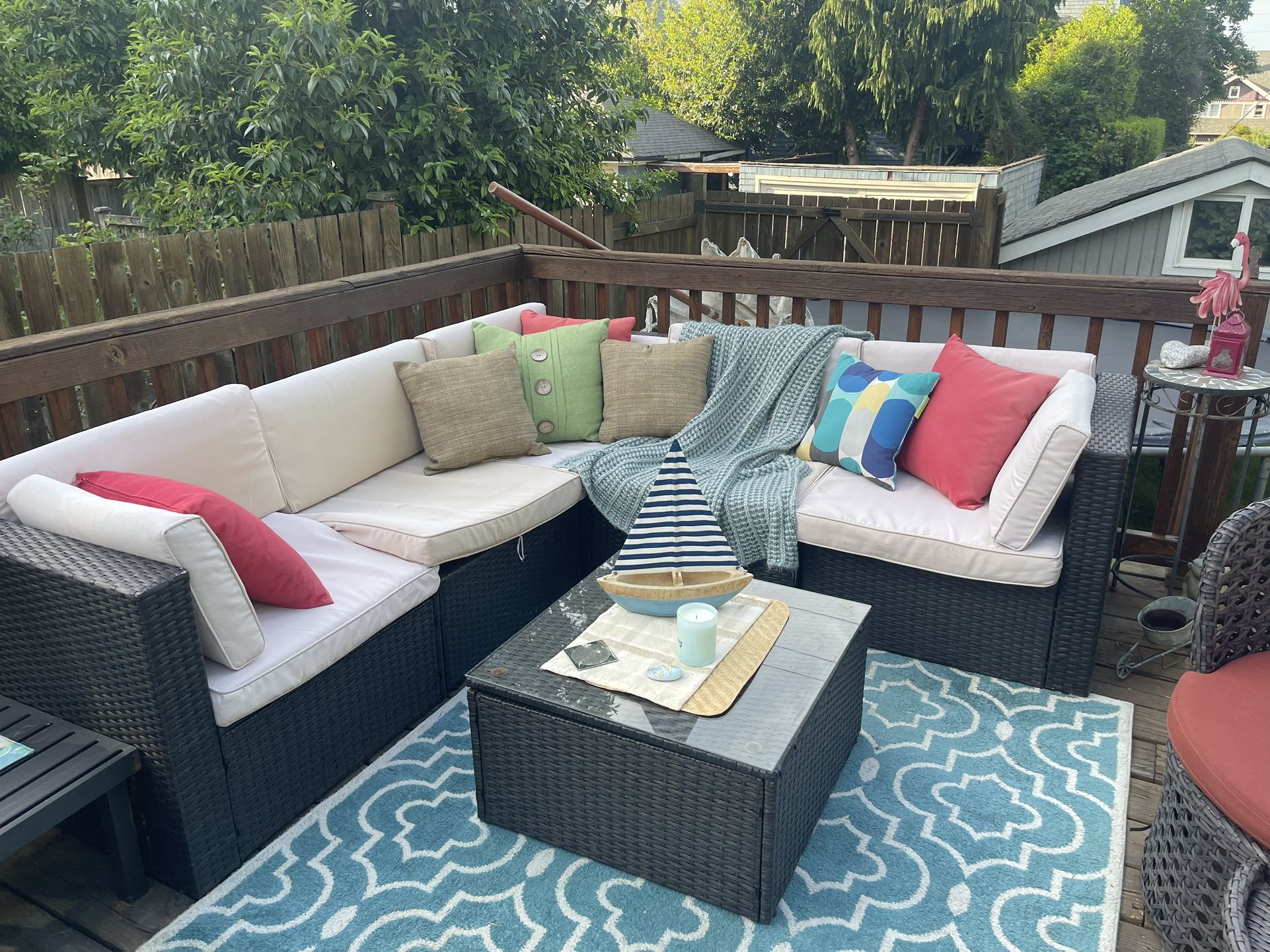 Outdoor Patio Sectional With Table & Pillows for Sale in Tacoma, WA ...
