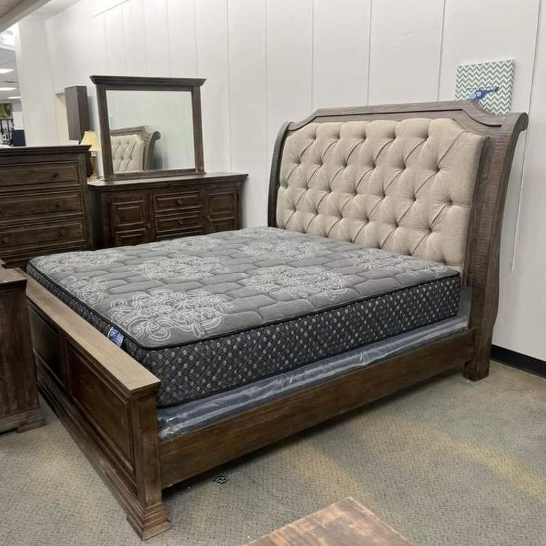 Wyndahl Rustic Brown Upholstered Panel Bedroom Set for Sale in Columbia MD OfferUp