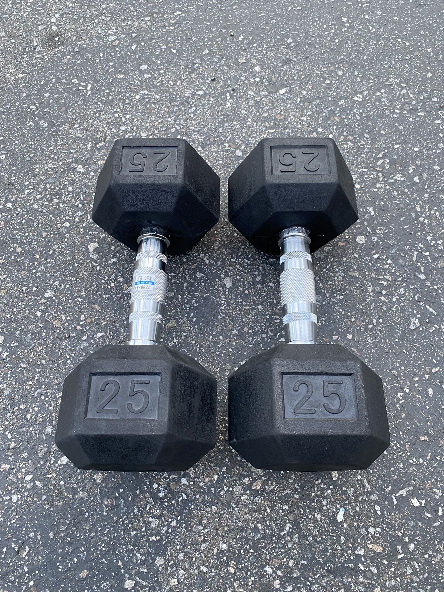 Pair of 25 lbs HEX Dumbbells / Weights - 50 lbs total BRAND NEW for ...