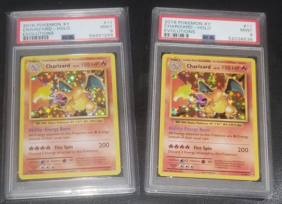 FOR SALE / NFT - POKEMON PSA 9 LOT - 2016 CHARIZARD HOLO EVOLUTIONS #11 ...
