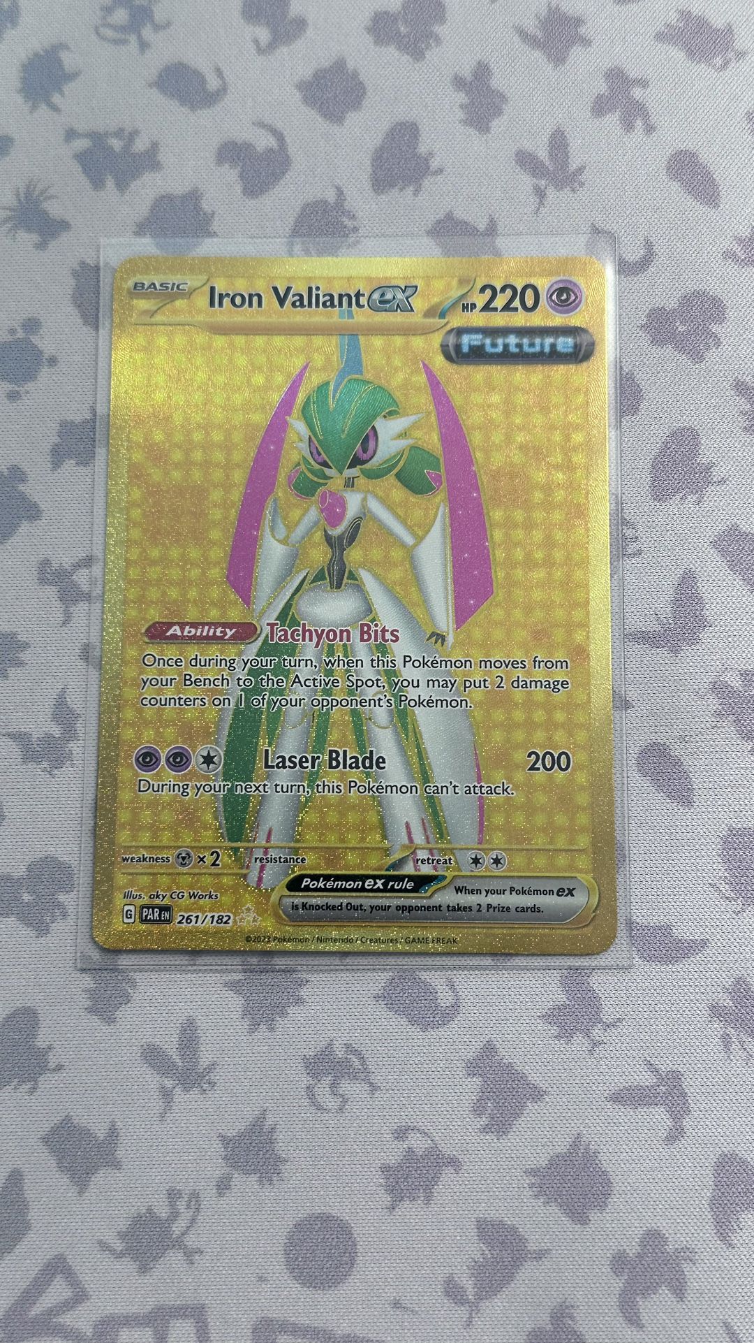 Iron Valiant ex Secret Rare Paradox Rift 261/182 Card in hand ready to ...