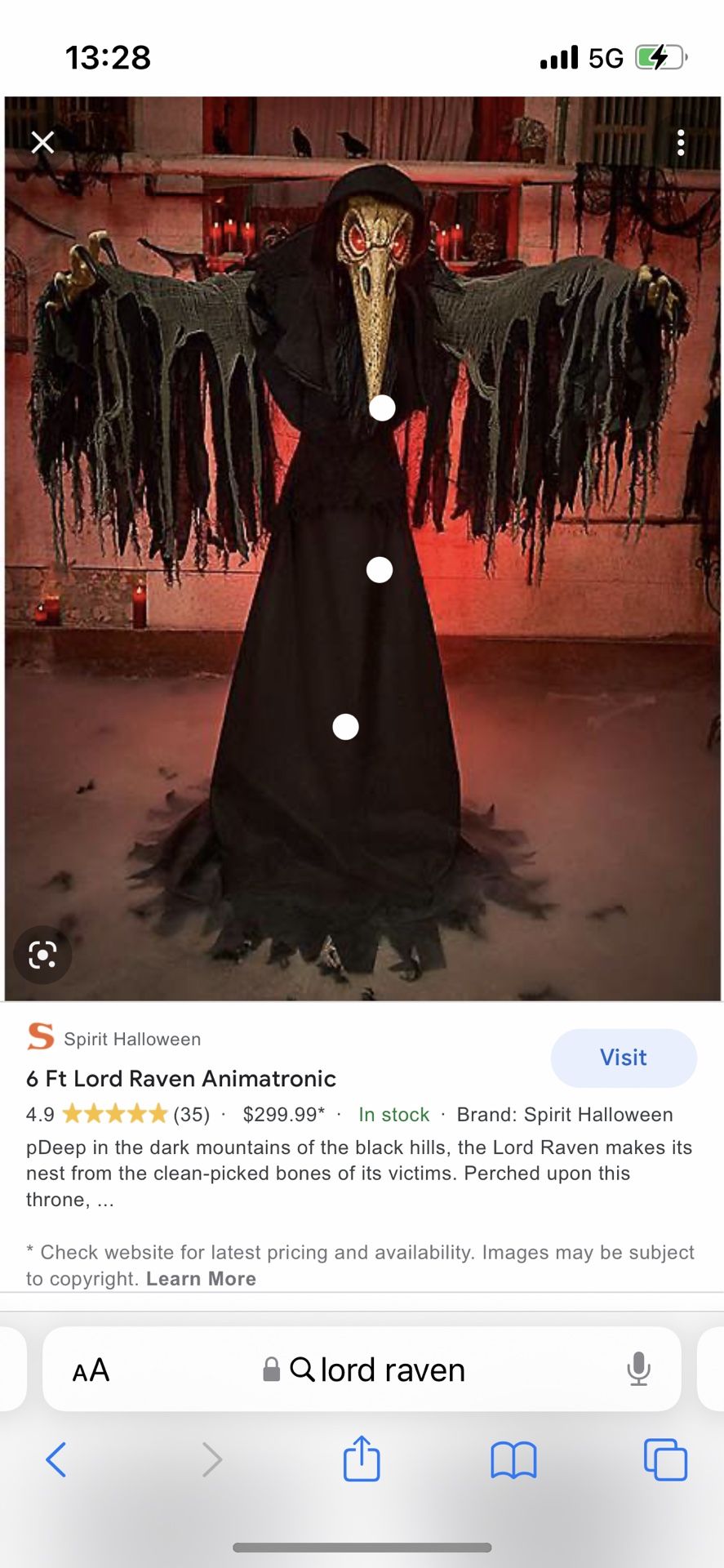 Spirit Halloween Lord Raven Animatronic for Sale in Rossmoor, CA - OfferUp