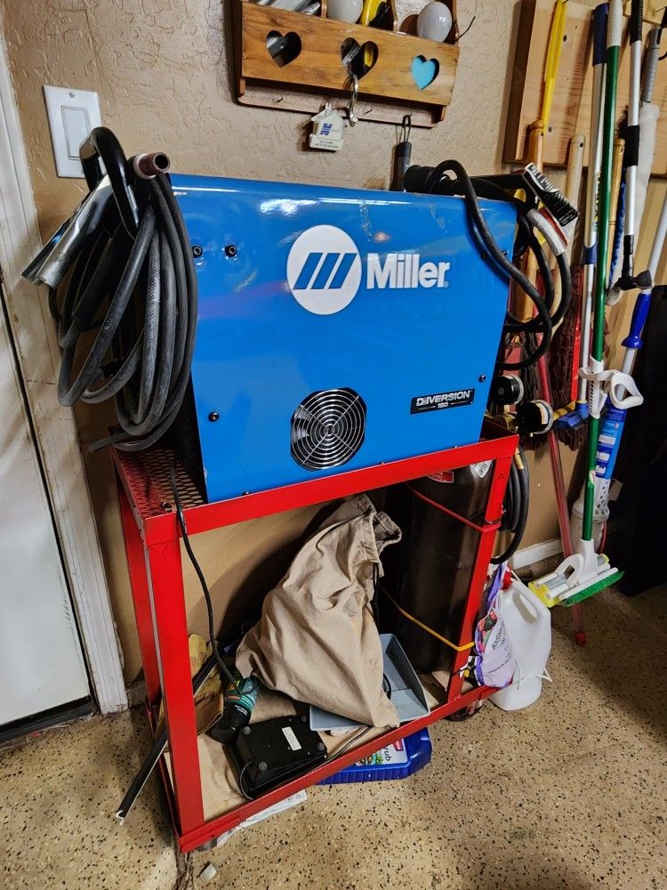 Miller Diversion 180 Welder - TIG Torch, Tank, Hood And Cart Included ...