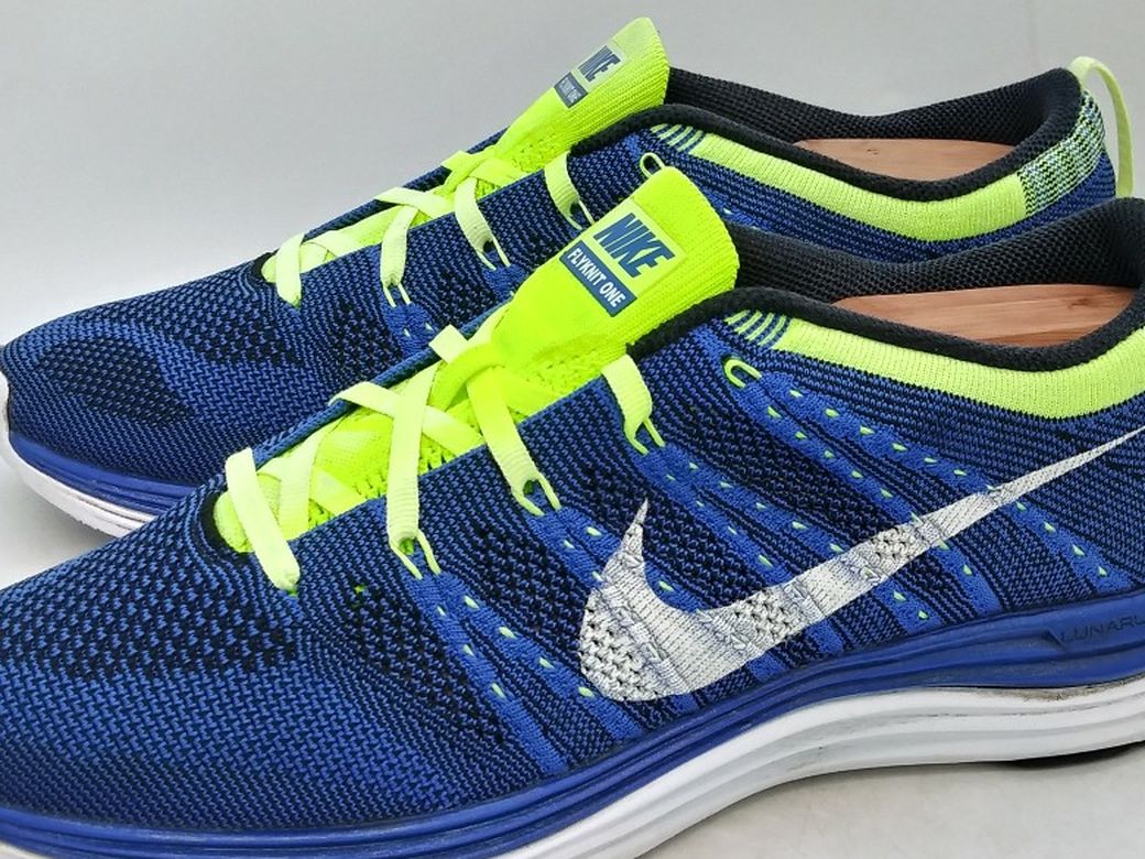NIKE Flyknit One Lunar 1 'Game Royal' US 9.5 M Running Shoes 554887-410 ...