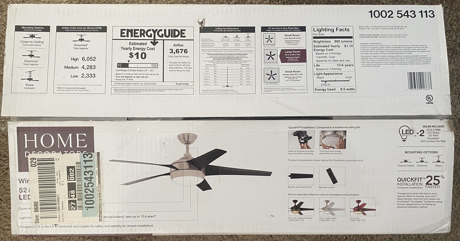 52 Windward Iv Large Room Ceiling Fan Manual | Shelly Lighting