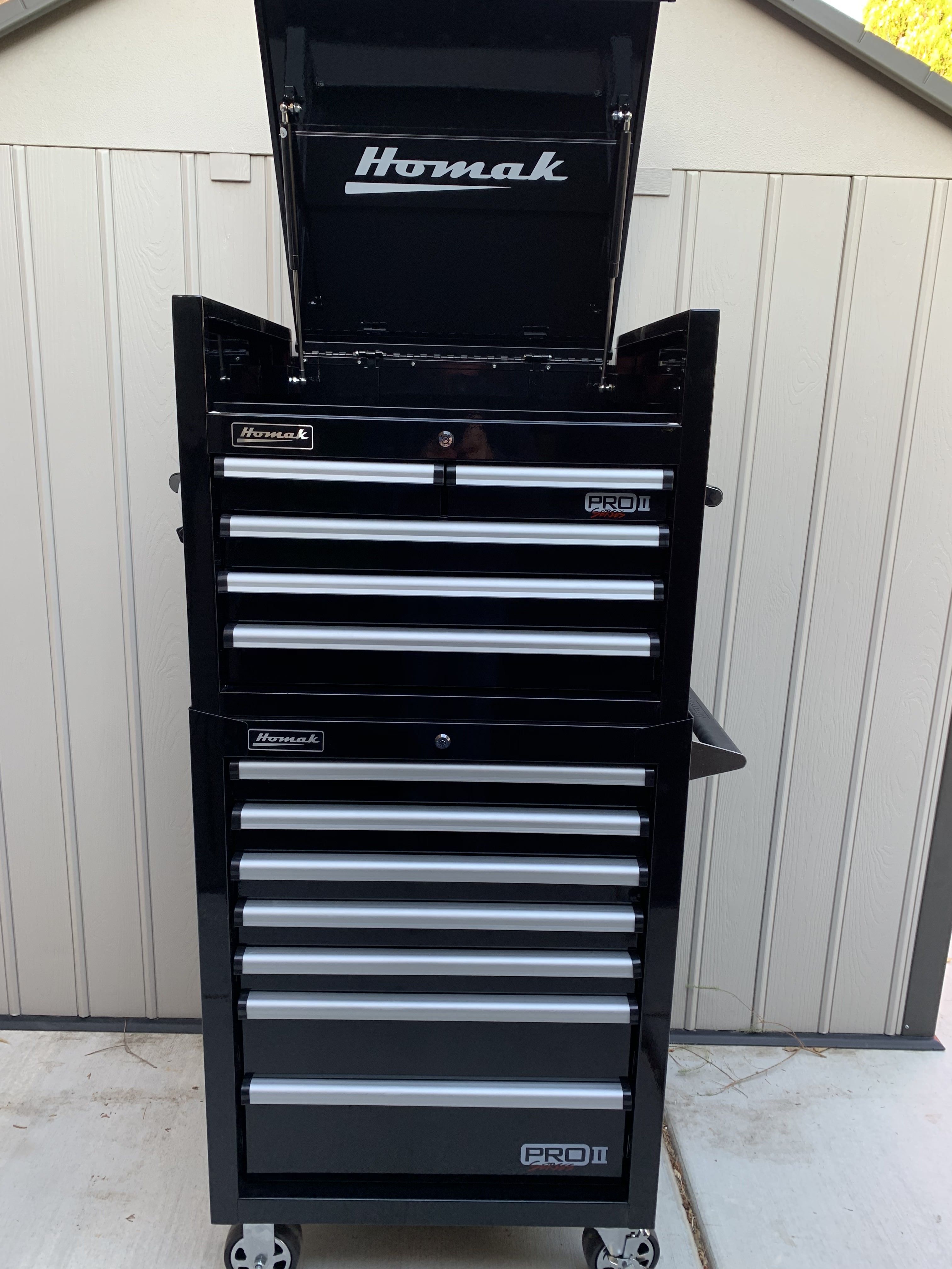 Homak PRO II Series 27" 12-Drawer Top & Bottom Tool Chest, Black for ...