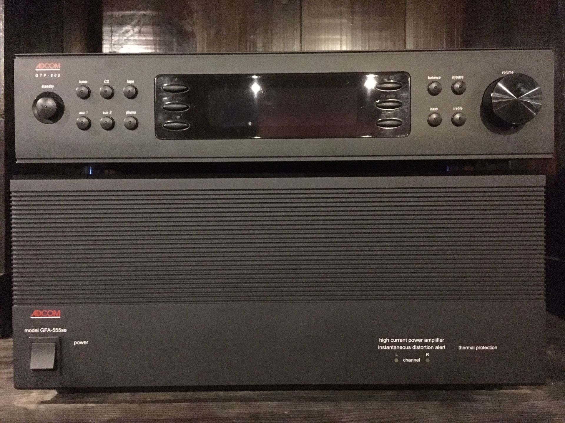 Adcom Power Amplifier (GFA-555se) and Pre-Amp (GTP-602) for Sale in ...