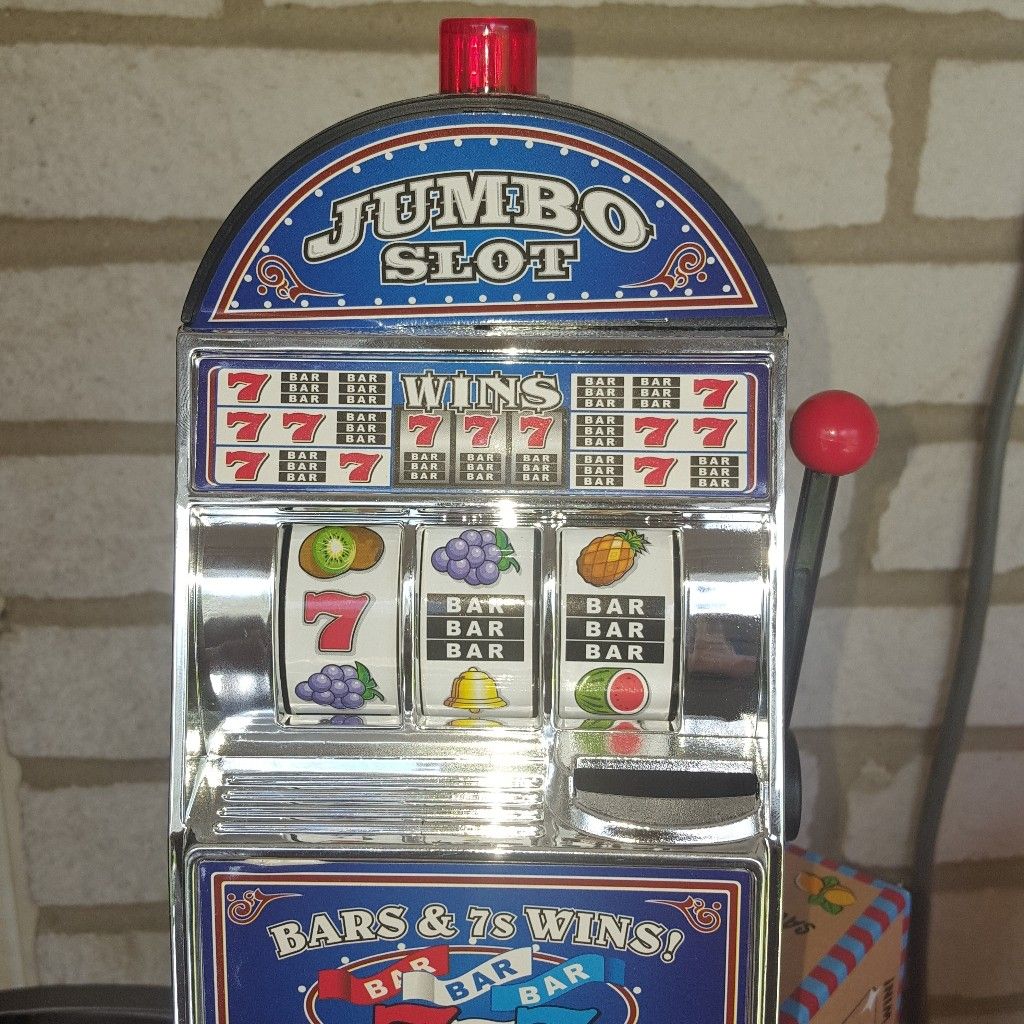 New Jumbo Slot Machine "Bars & 7s Wins" 9in Desk Top piggy Bank JUST ...