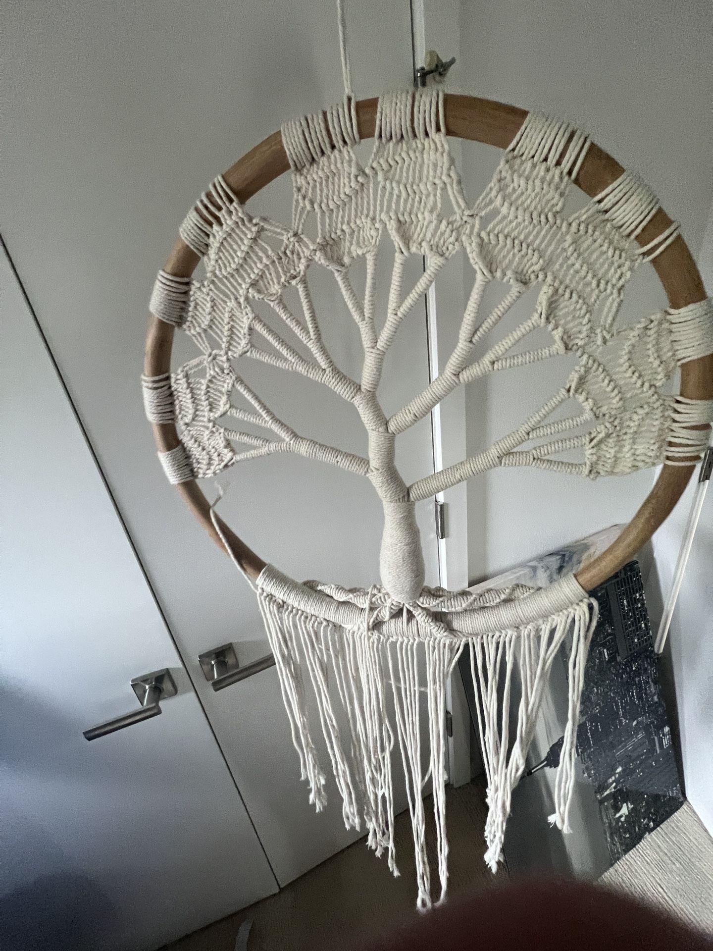 Handmade Circle Tree Decorative Art Work - Wood/Thread - Decoration/art ...