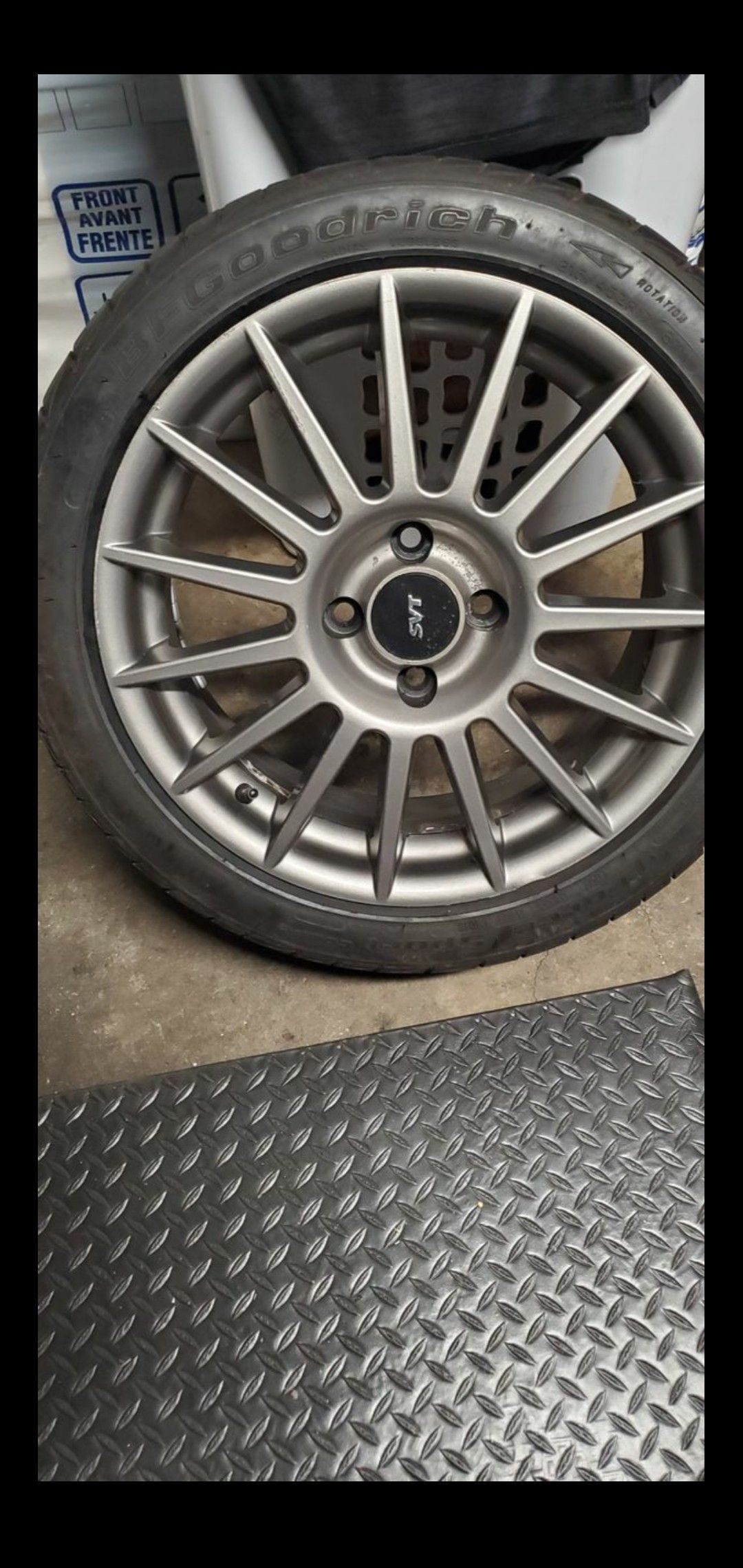 Svt focus / ford fiesta bolt pattern 4x108 rim with a bfgoodrich 215 45 ...