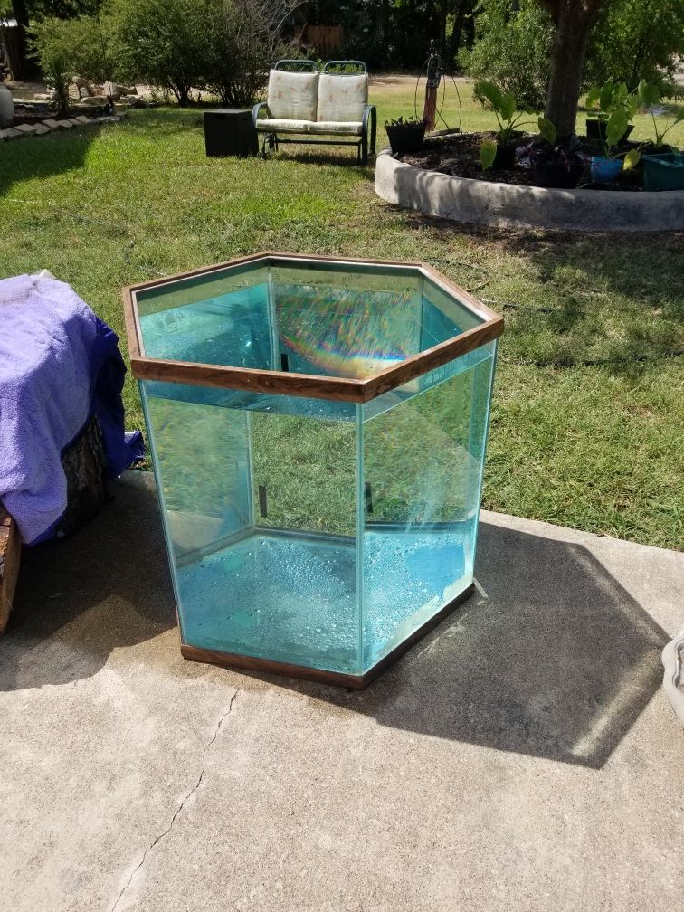 Best Offer!! BIG. Hexagon Fish Tank. 80 gallons. for Sale in Arlington ...