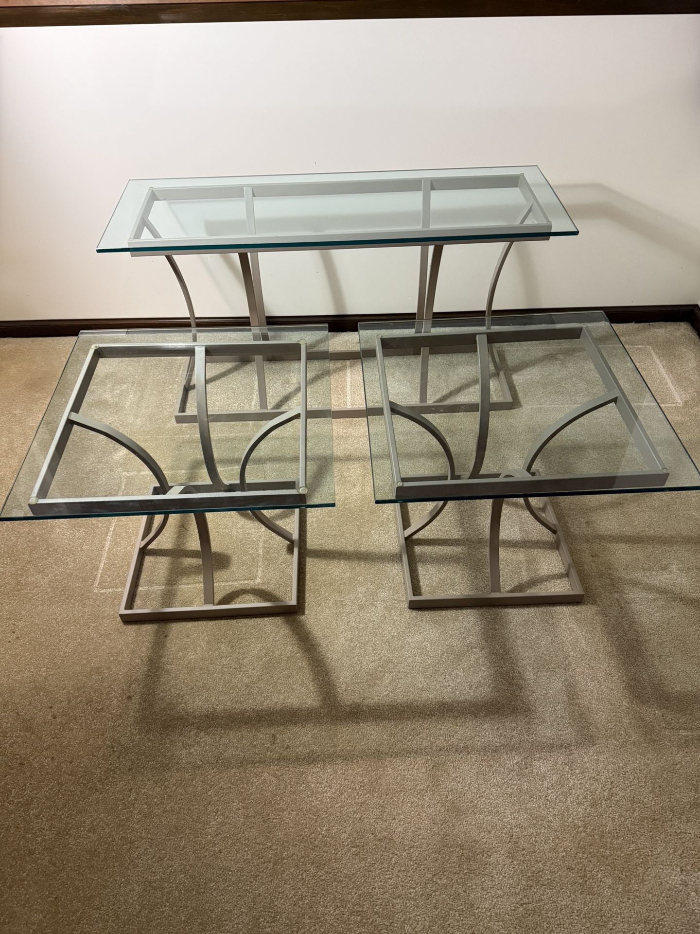 Metal And Glass, Sofa And 2 End Tables for Sale in Mentor, OH - OfferUp