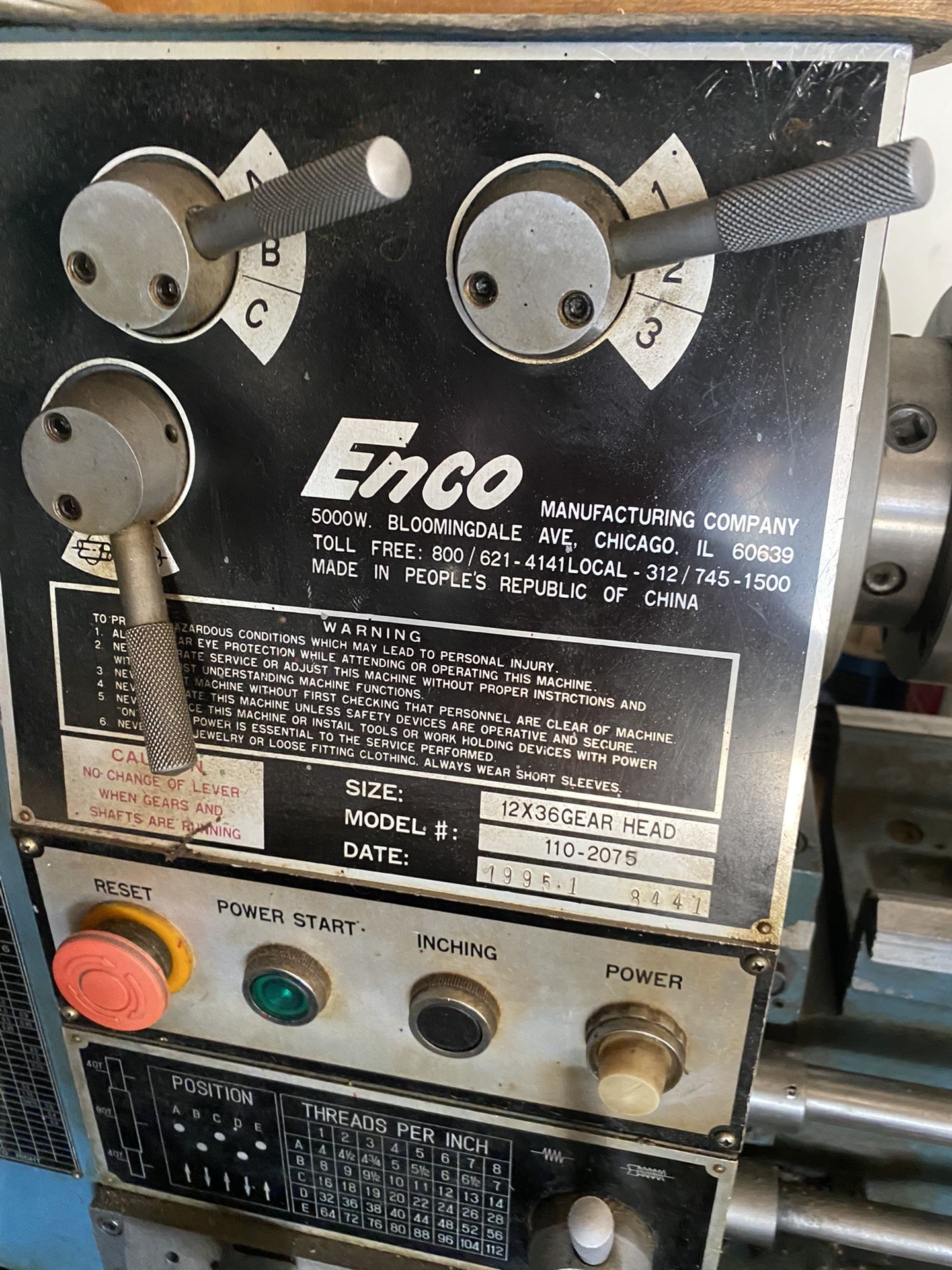 Enco model 110-2075, 12x36 lathe for Sale in San Diego, CA - OfferUp