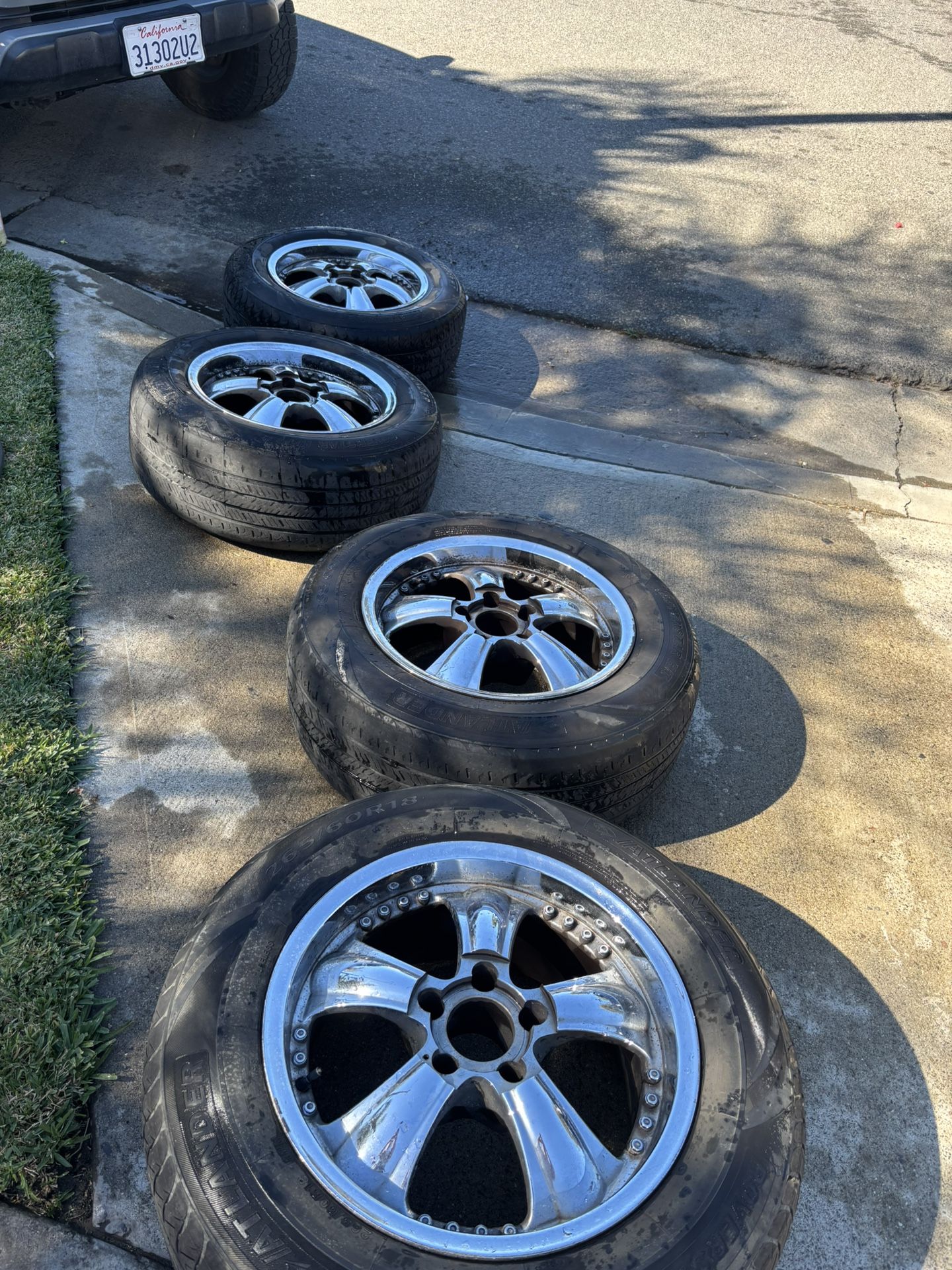 5x5 Chevy Wheels Gray Ridler 650 18x8 & 18x9.5 5x5.0 Staggered Package