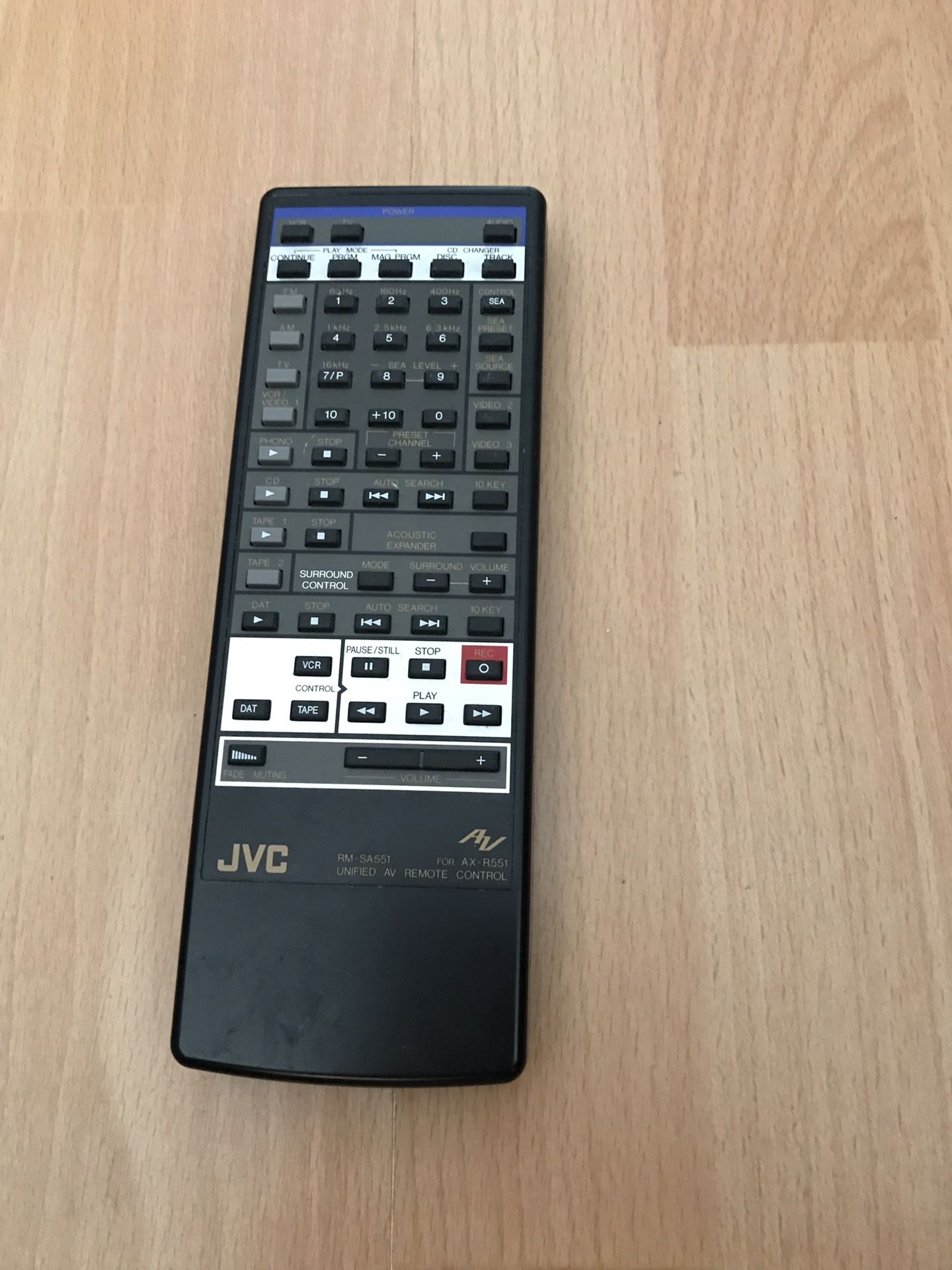 Used JVC Remote Control RM-SA551 for AX-R551 - AS-IS for Sale in ...