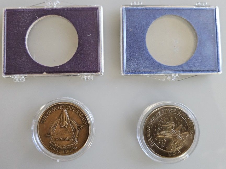 NASA medallion coins VTG Space Shuttle COLUMBIA 1981 Young Crippen, STS ...