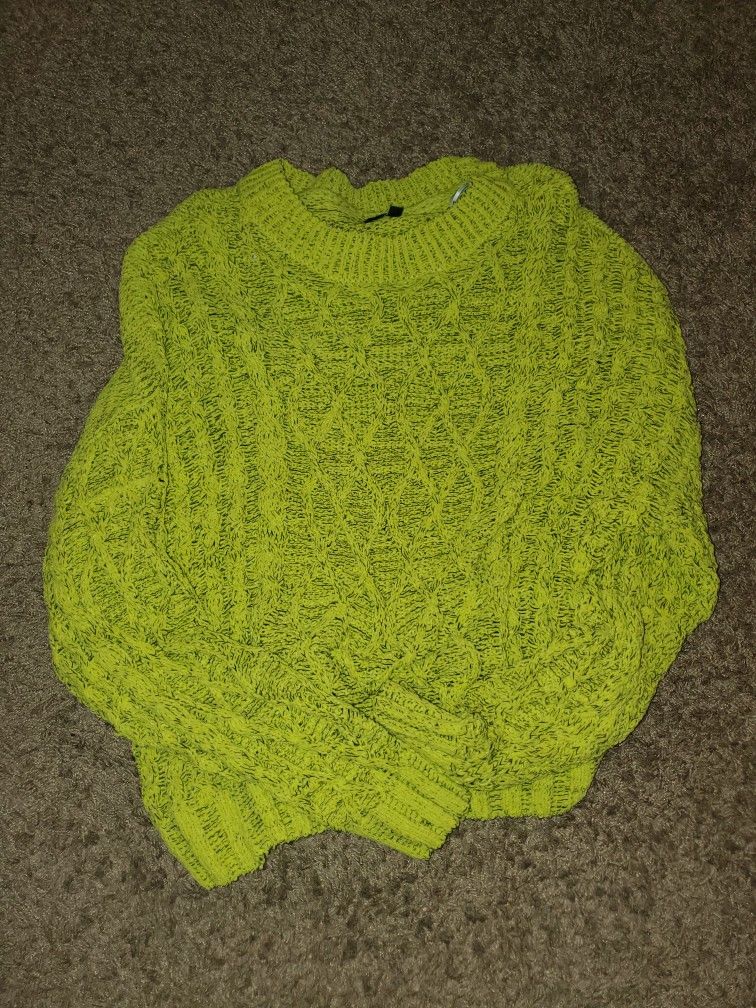 *NWOT* MM By Michelle Women's Size XL Bright Neon Cable Knit Sweater ...