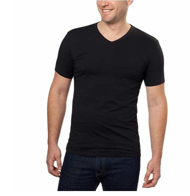 Calvin Klein Mens V Neck Tees 3 Pack Black Medium Size For Sale In