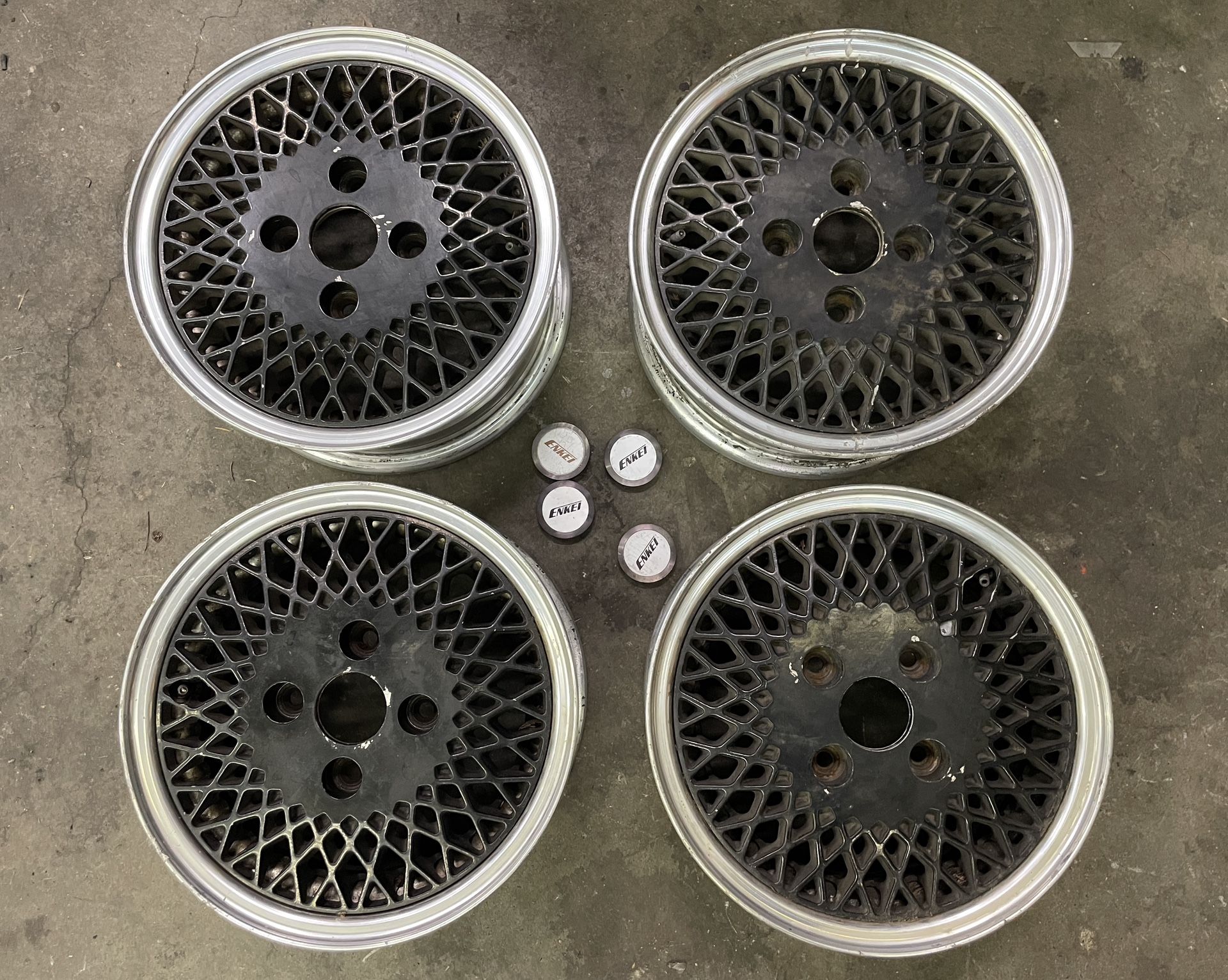 Rare JDM Vintage 2-piece Welded Enkei Wheels 13x5.5 Et38 4x100 for Sale ...
