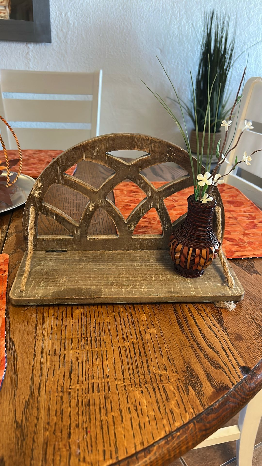 Hobby Lobby, Small Hanging Wooden Shelf With Wooden Vase for Sale in El ...