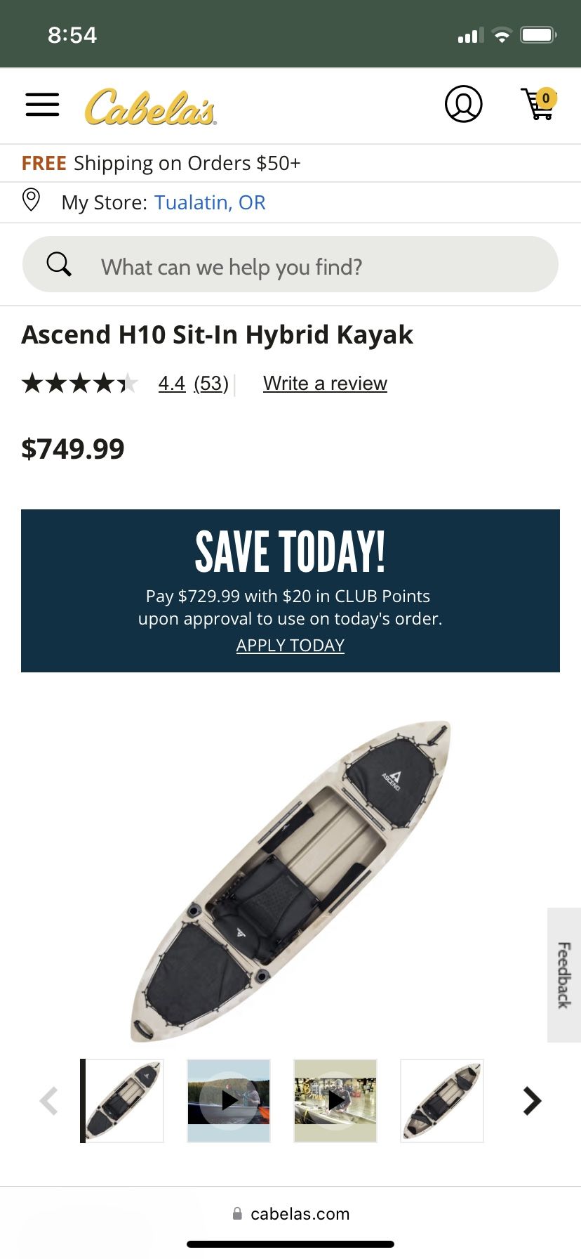 KAYAK, H10 Fishing Kayak From Cabellas for Sale in Salem, OR - OfferUp