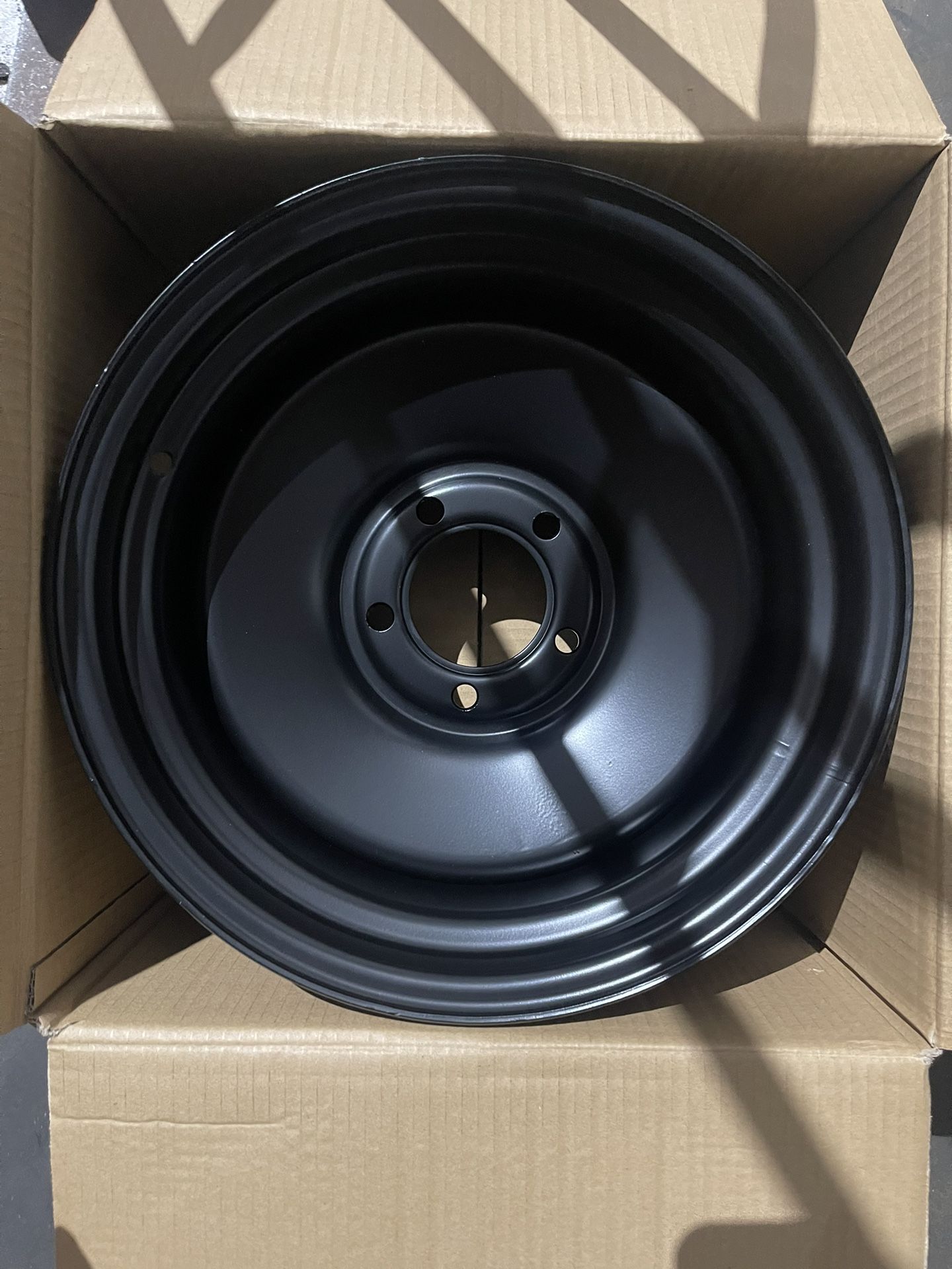 Set Of Four Steel Matte Black Rat Rod Rim Us Wheel 15x8 5x4.75 3.75 ...