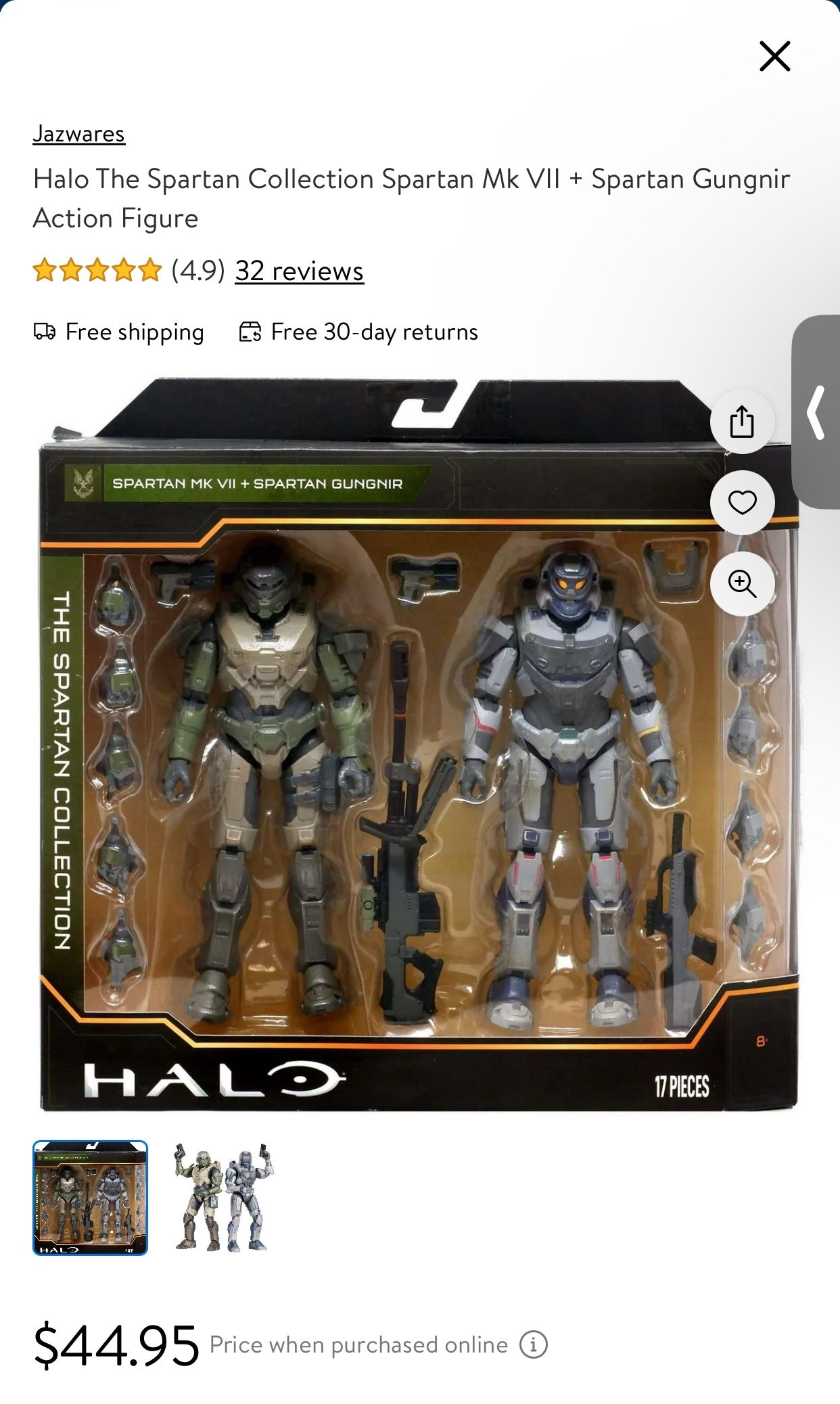 Halo The Spartan Collection Spartan Mk VII + Spartan Gungnir Action ...