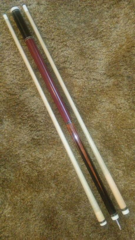 Oscar Mireles custom wrapless pool cue with 2 shafts. 6 Burl Points ...
