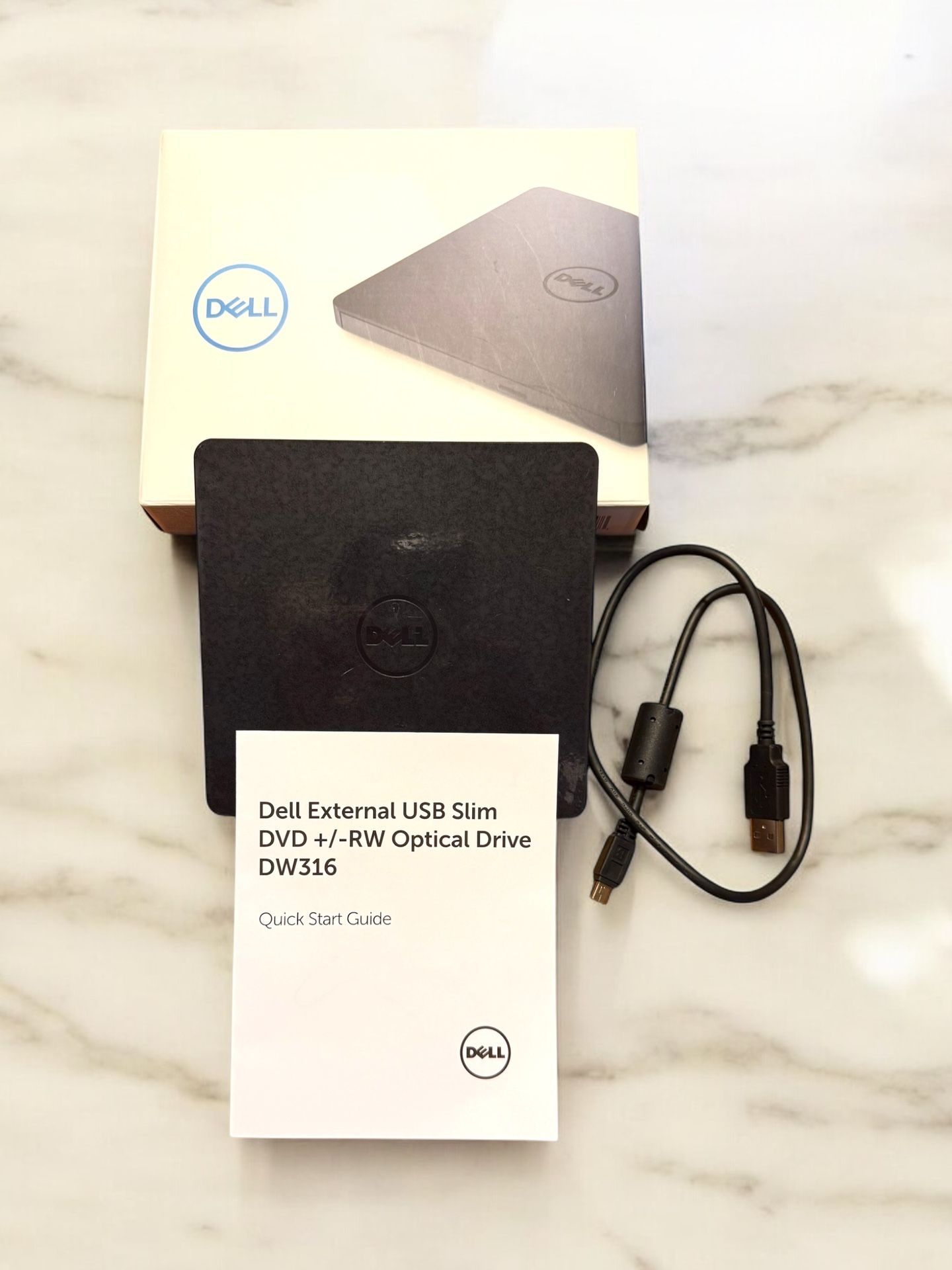 Dell External USB Slim DVD RW Drive Black Plug-and-Play for Laptops for ...