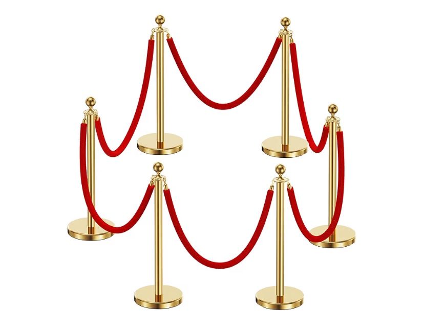 6pcs Sturdy Gold Stanchion Posts / Postes de estanque dorado robustos ...