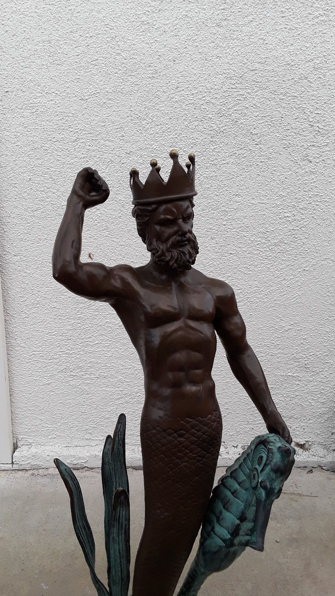 Iron Merman Statue with Seahorse for Sale in Long Beach, CA - OfferUp