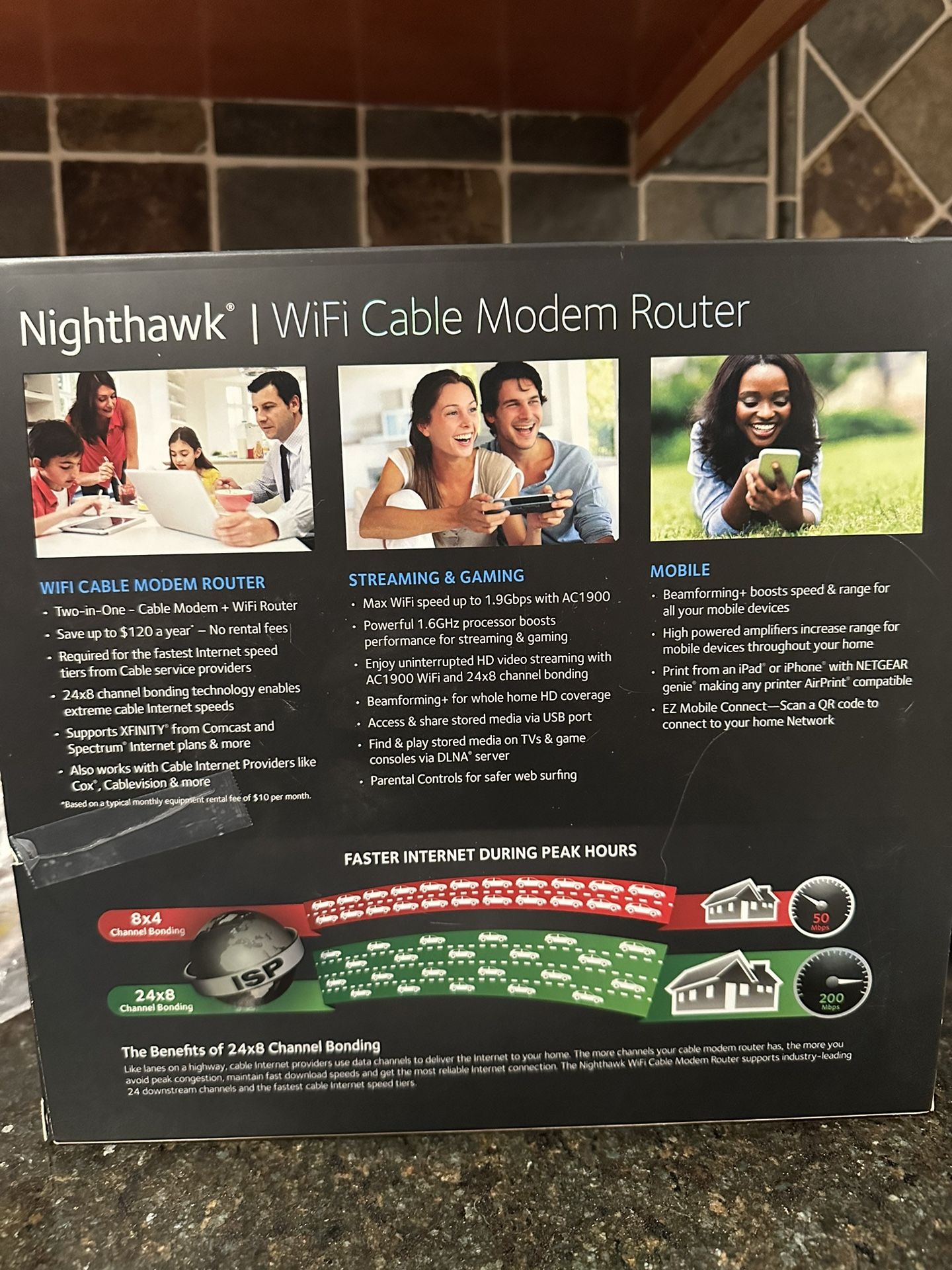 NETGEAR - Nighthawk AC1900 Router with DOCSIS 3.0 Cable Modem - Black ...