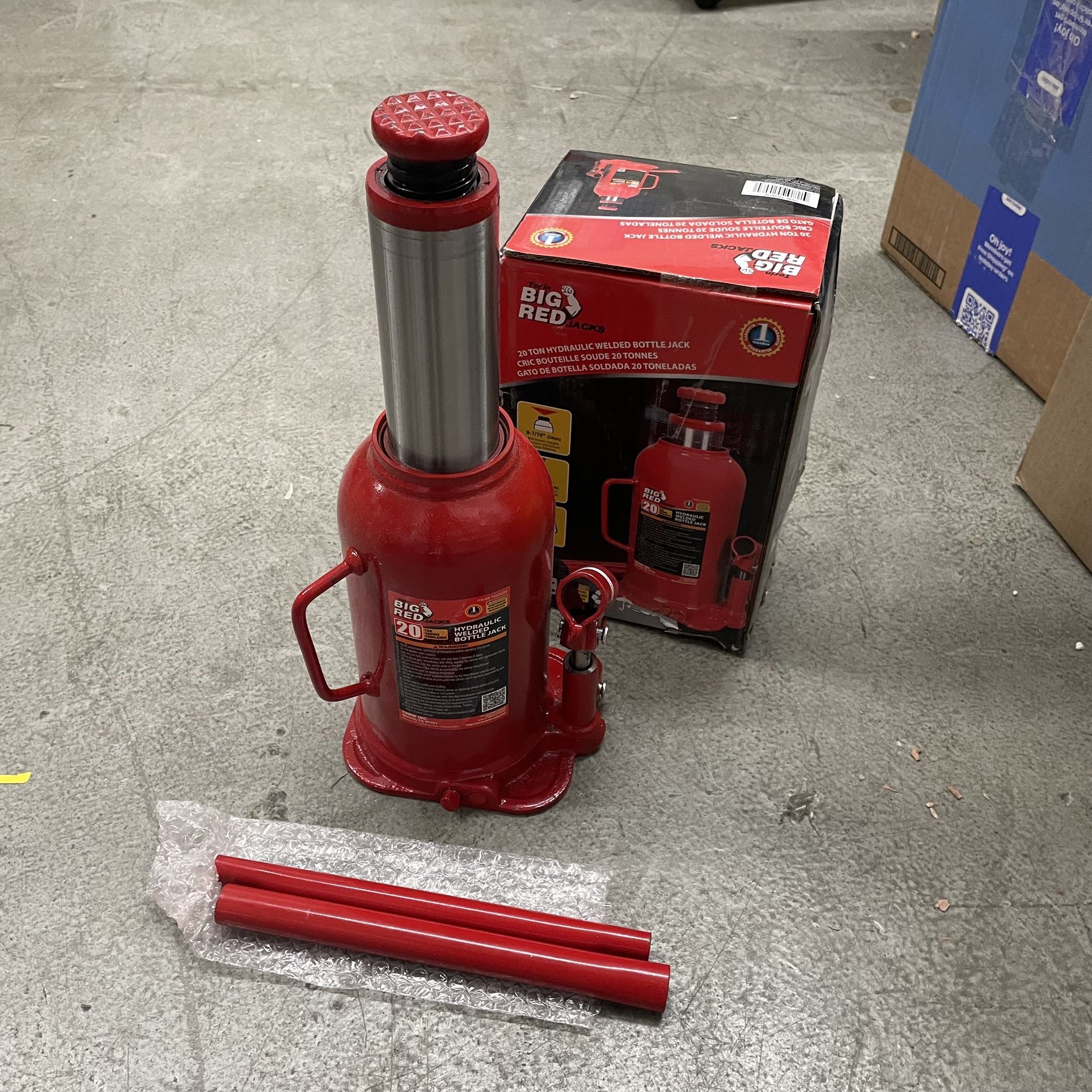 Torin Jacks Big Red 20 Ton Heavy Duty Hydraulic Welded Bottle Jack for ...