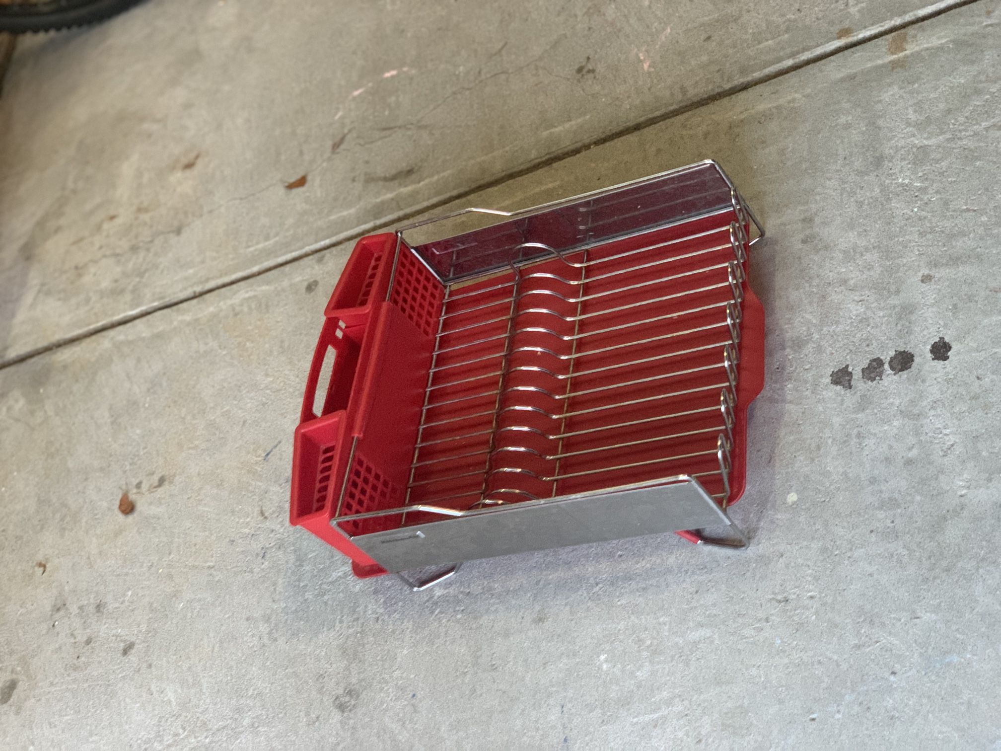 KitchenAid 5 Piece Dish Drying Rack Red and Silver Complete Set Rare ...