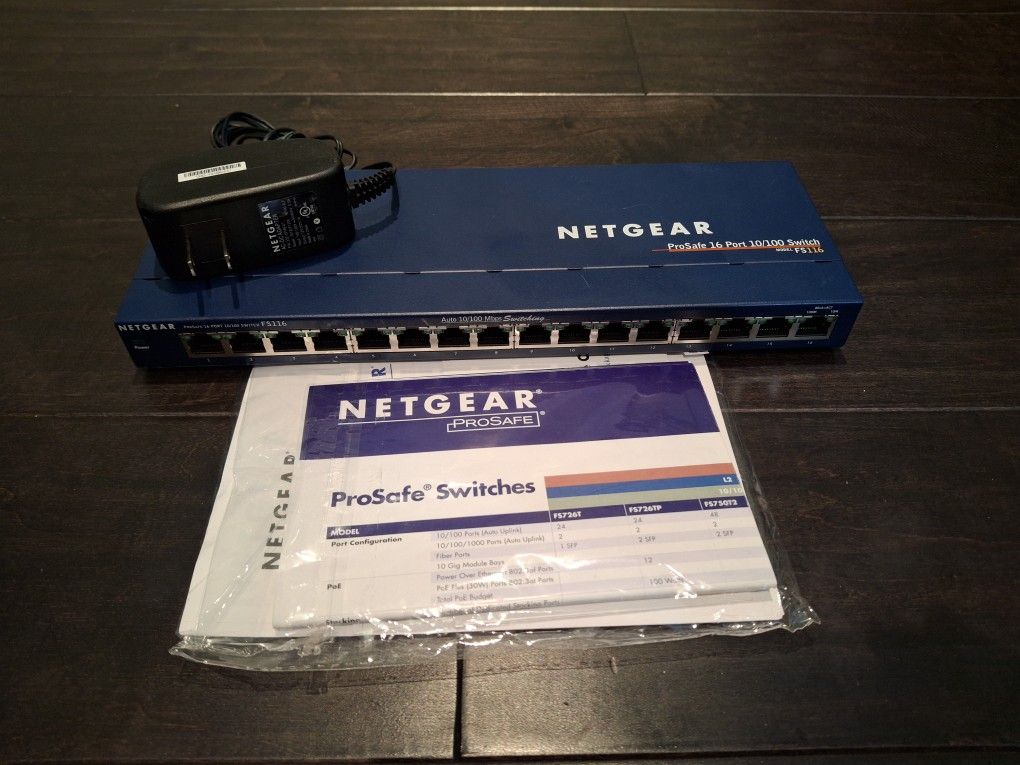 NETGEAR ProSafe FS116 16-Port 10/100 Mbps Fast Ethernet Switch for Sale ...