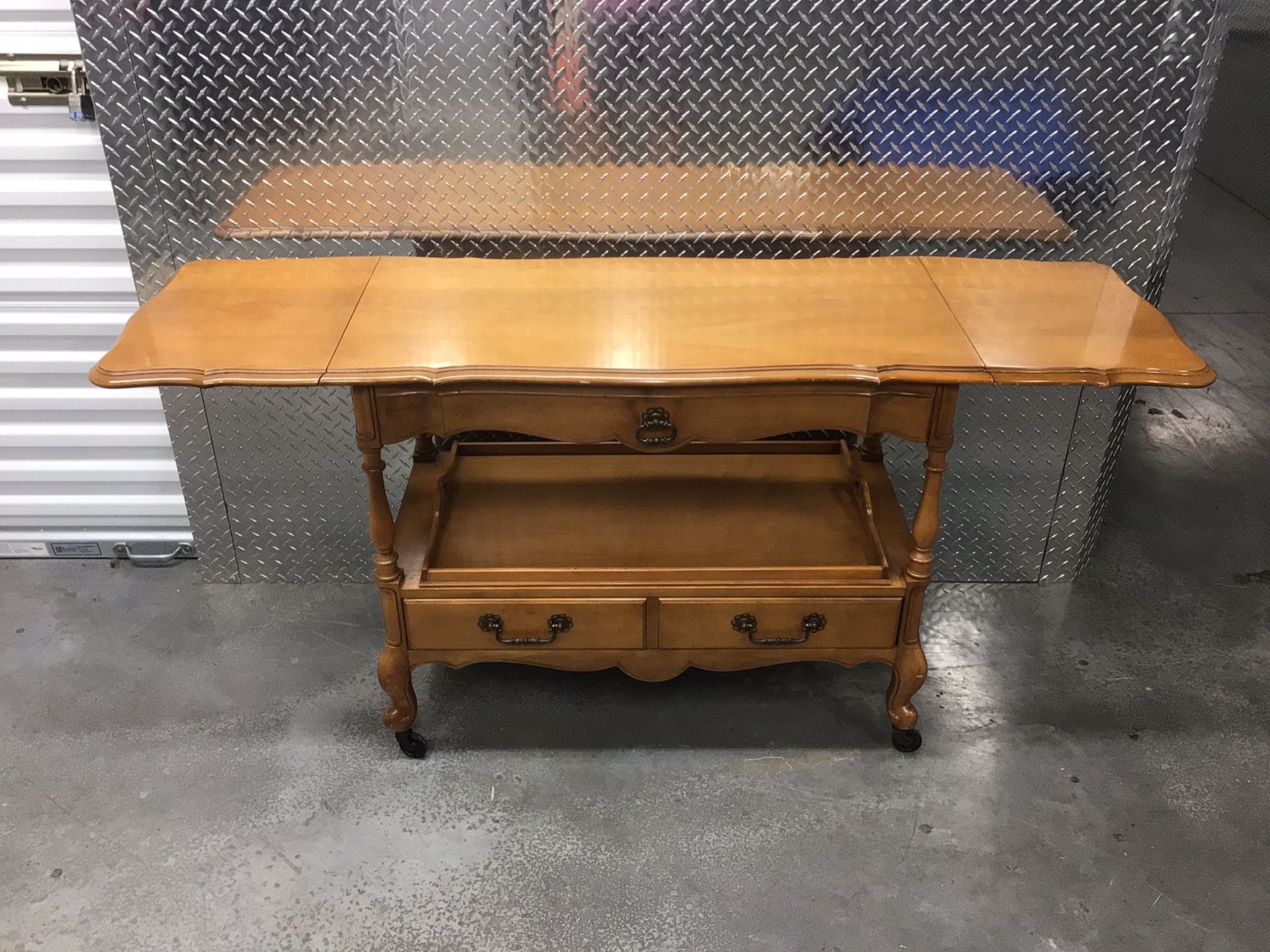 Vintage Wood Drop-Leaf Buffet Or Server With A Tray - Will Deliver for ...