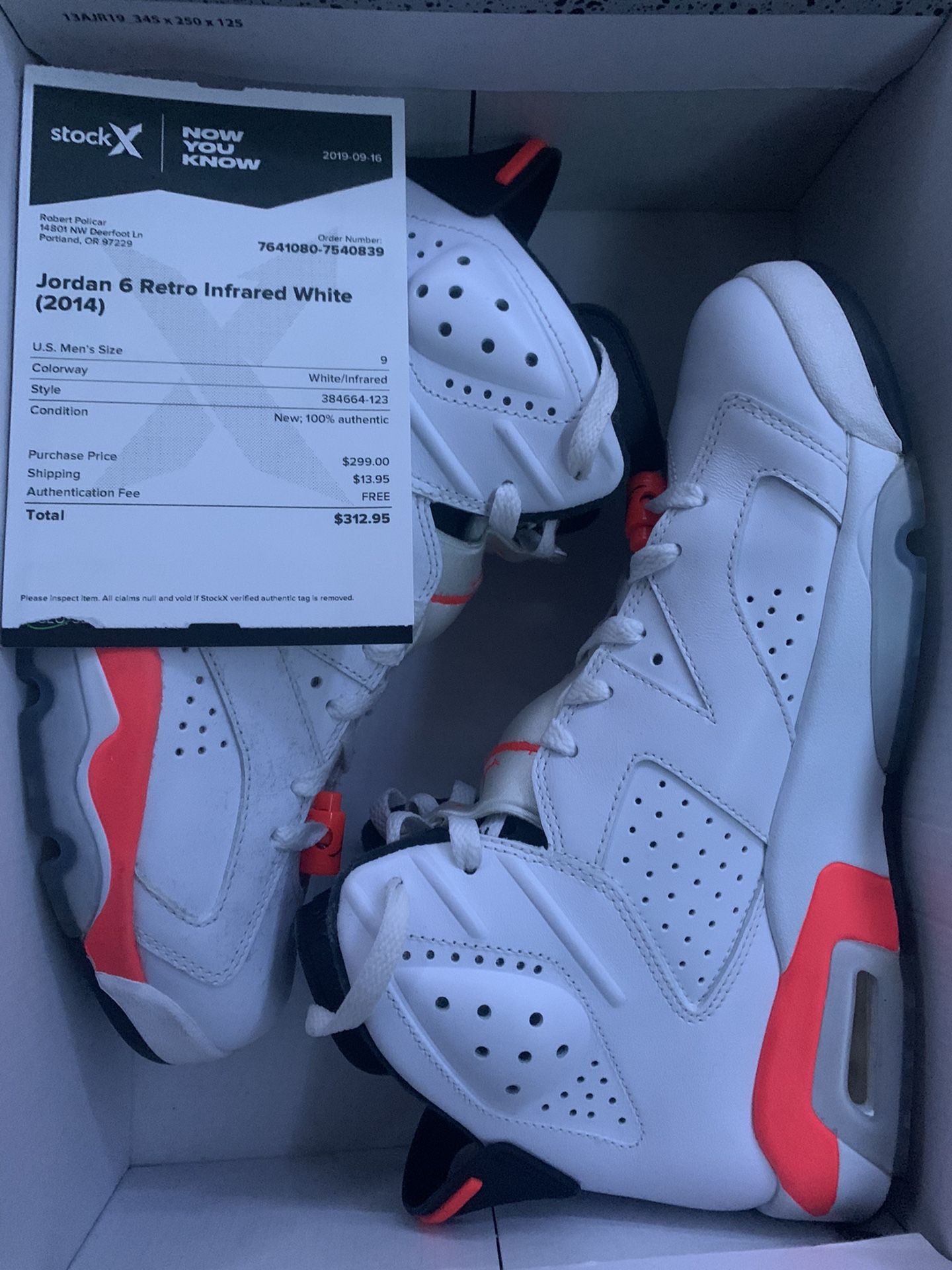 jordan 6 white infrared 2019