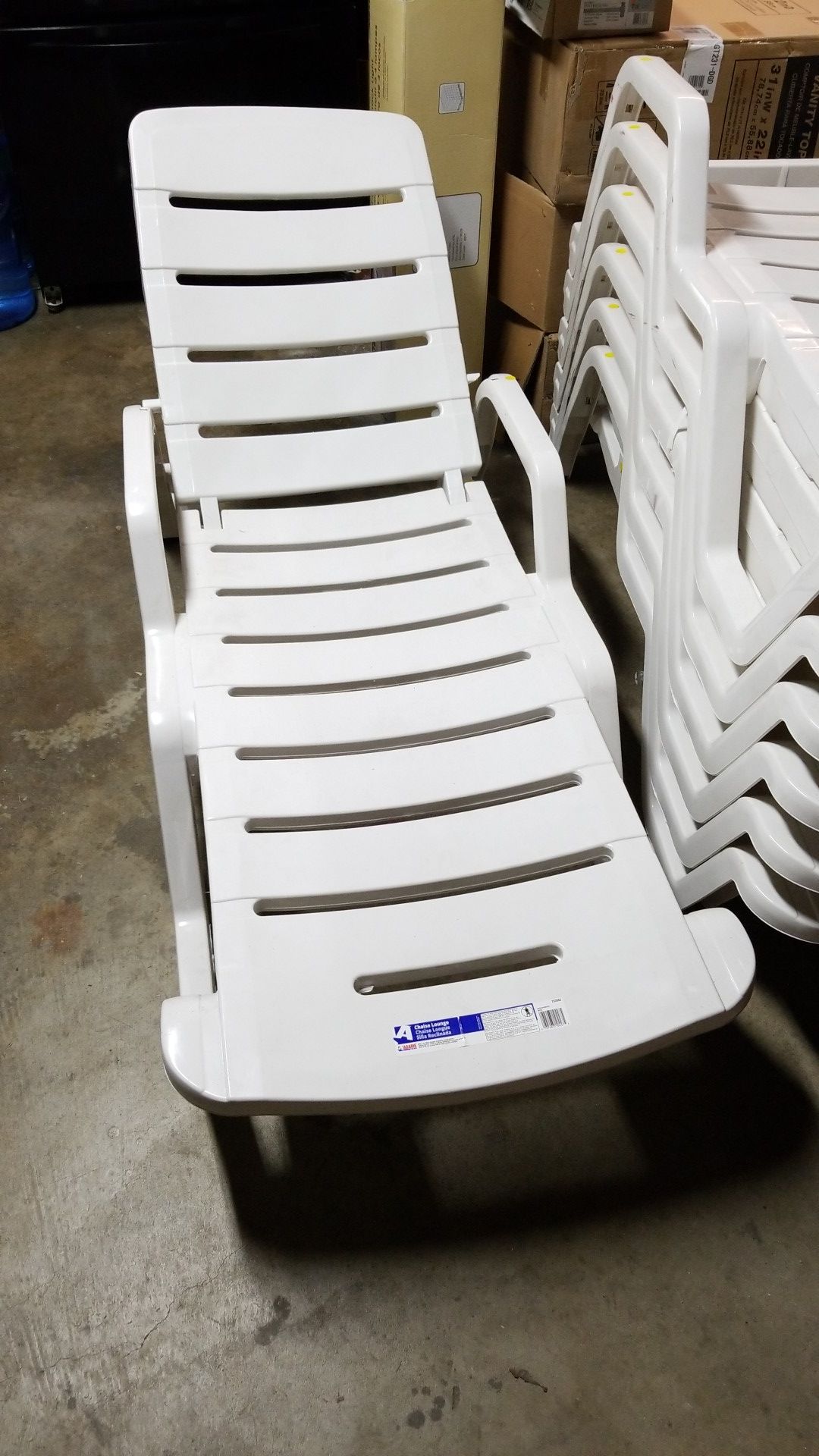 Adams Mfg Corp Stackable Resin Chaise Lounge Chair with Slat Seat for ...