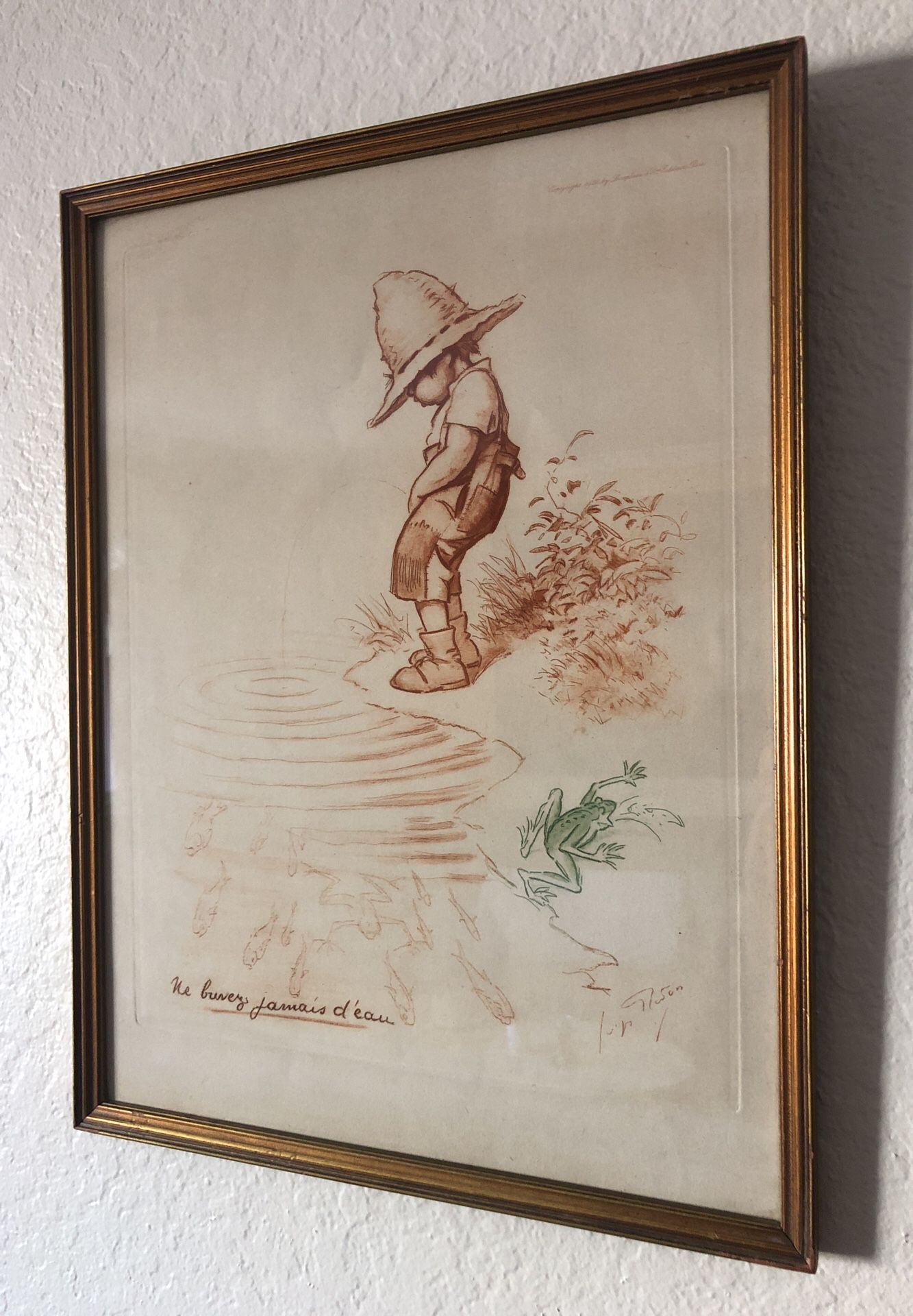 1926 Lithograph Print "Ne Buvez Jamais D'eau” by George Redon, 12x16 ...