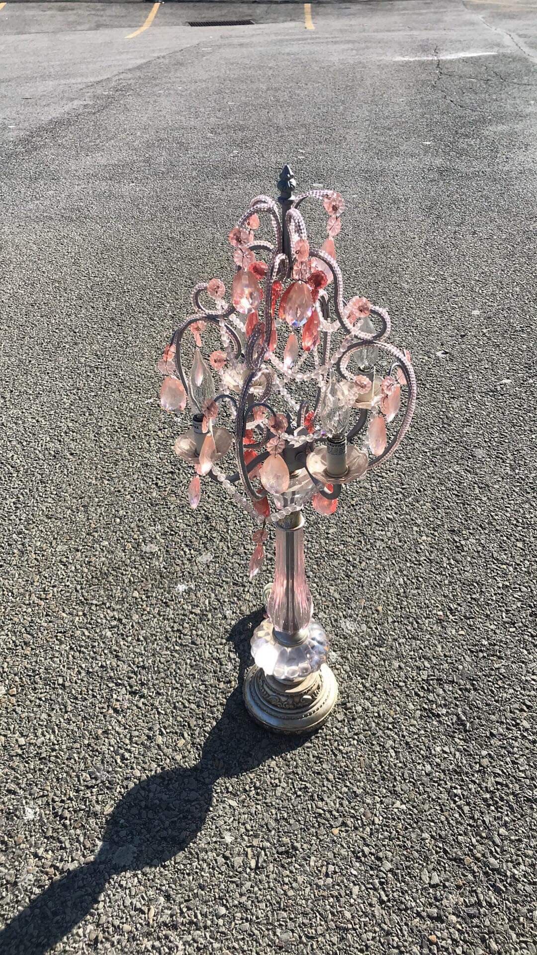 Pink Electric candelabra table lamp antique Victorian style for Sale in ...