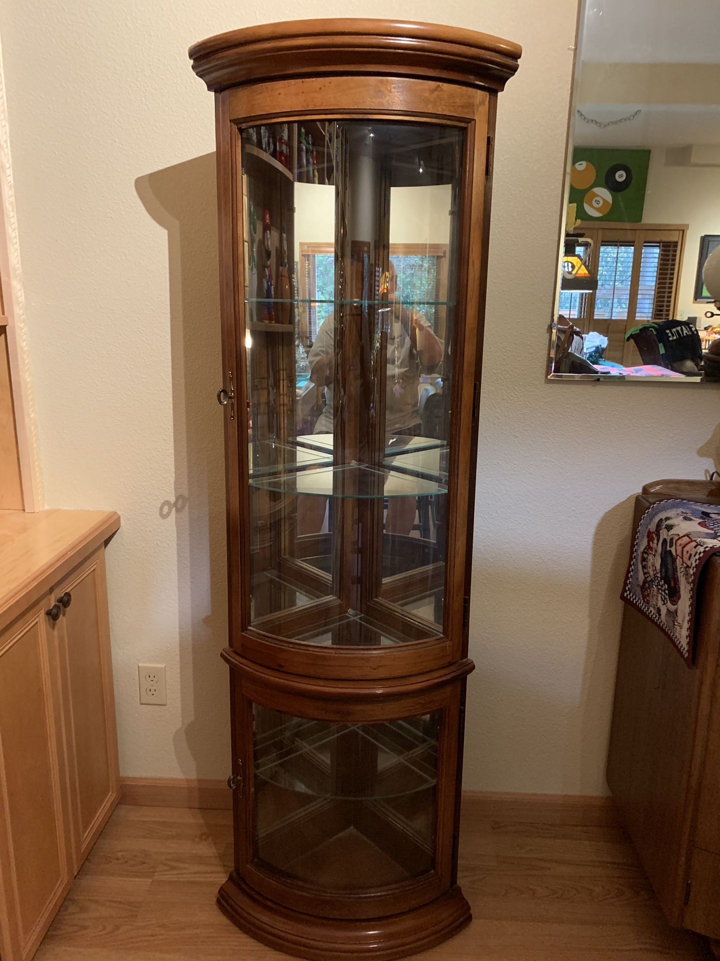 Pulaski Corner curved display curio cabinet for Sale in Everett, WA ...