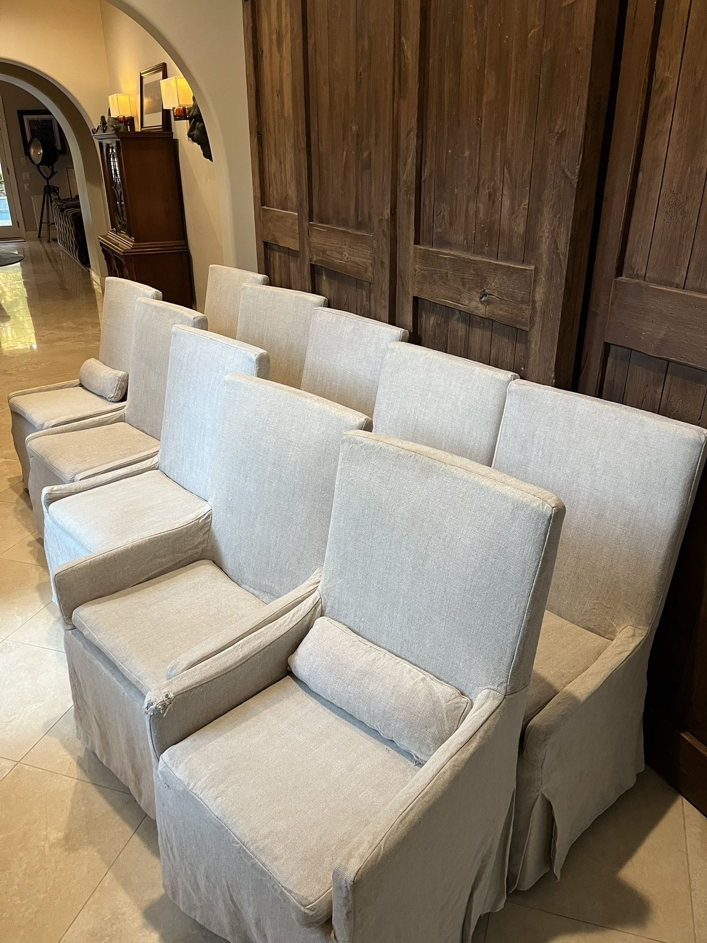 RH Belgian Linen Slipcovered Dining Chairs 6 for Sale in Scottsdale, AZ ...