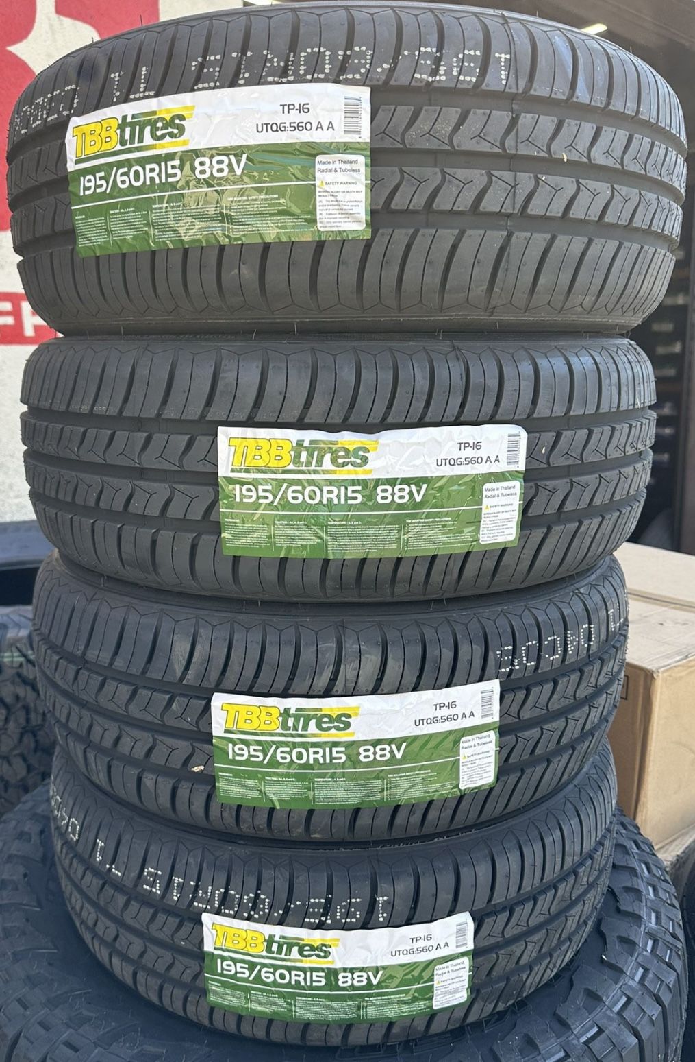 New Tire 195/60R15 TBB TP-16 Set Of 4 Tires Free Mount Balance ...